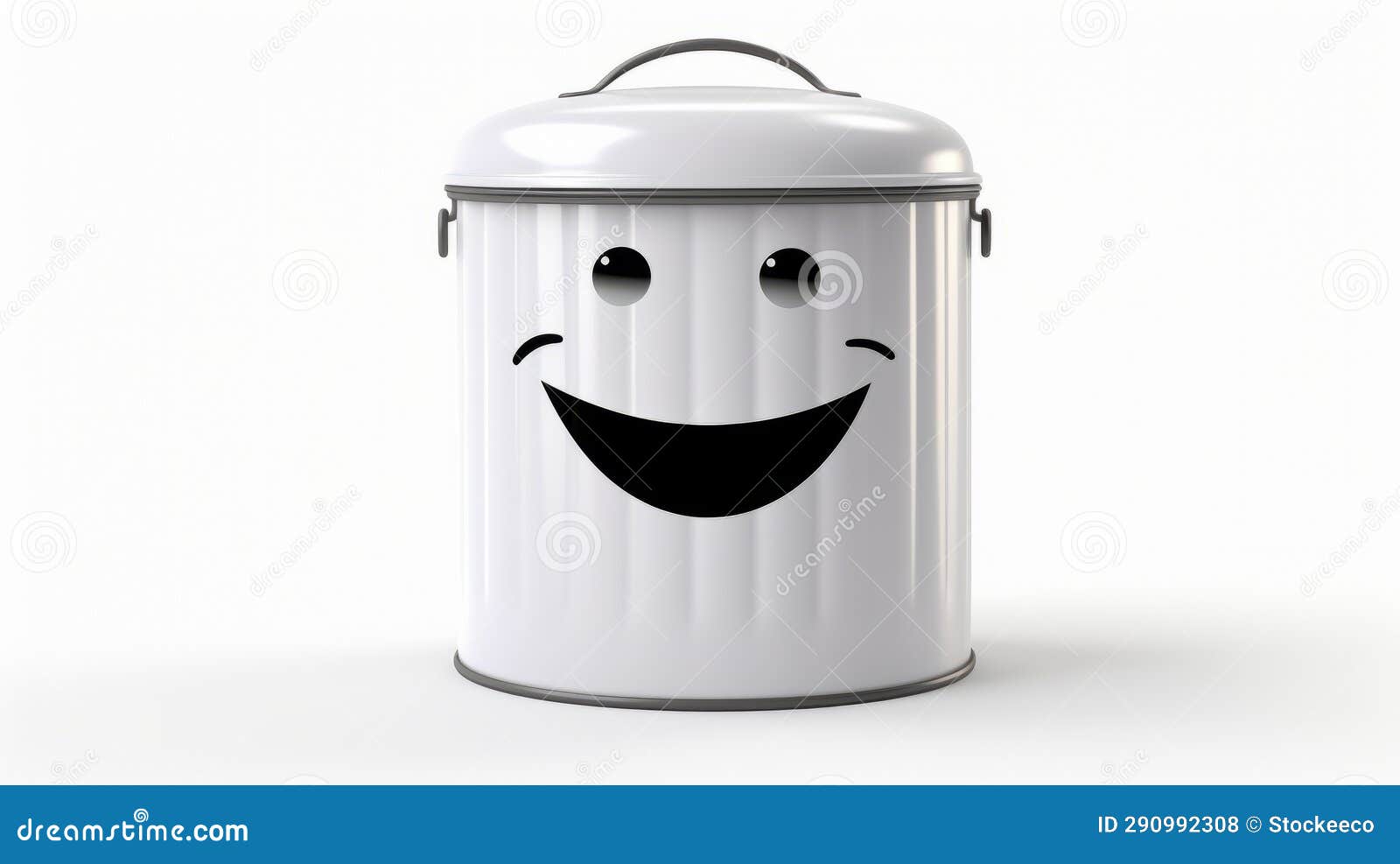 Happy Metal Compost Bin with White Background Stock Illustration ...