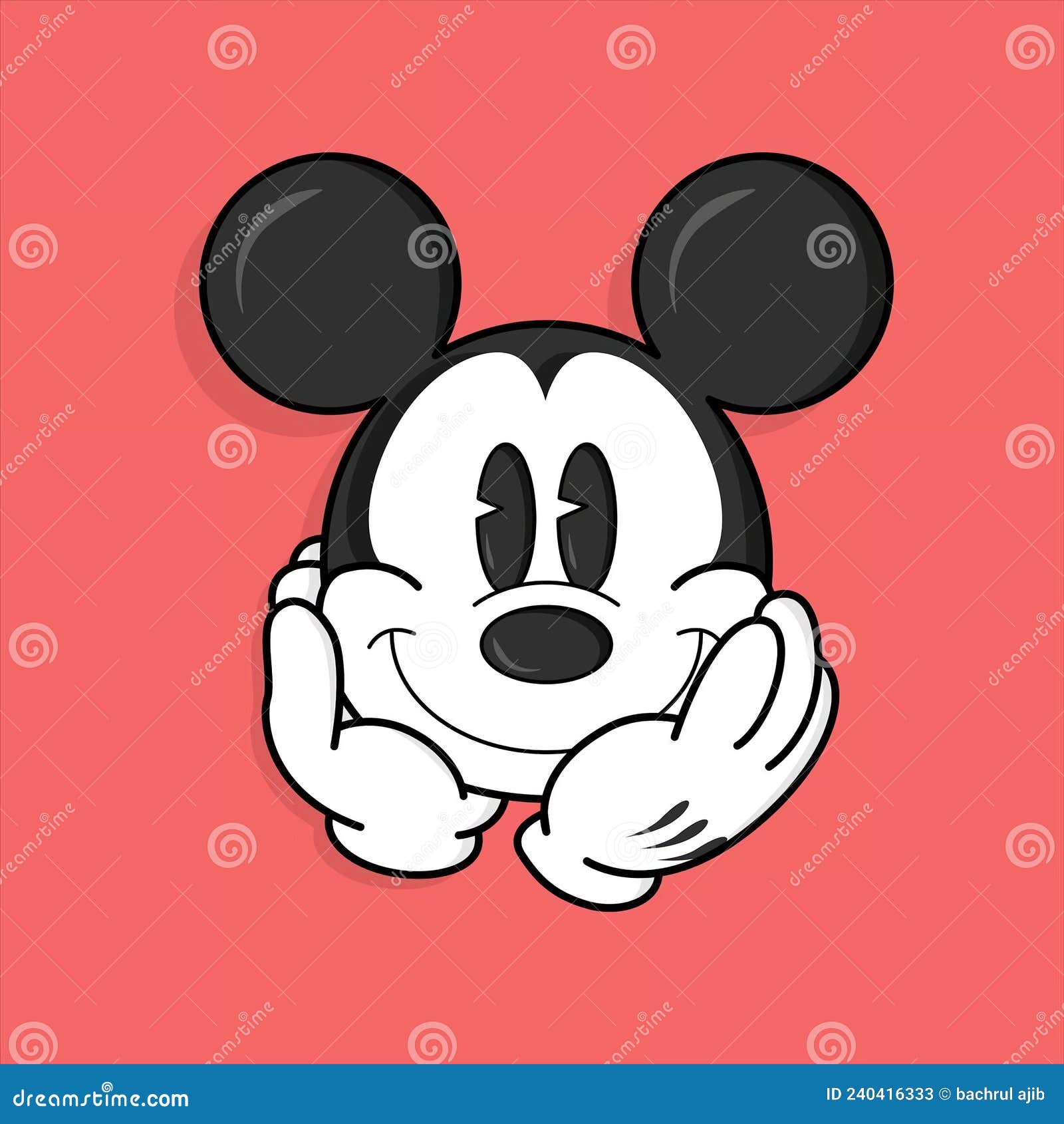 Happy mickey mouse face stock illustration. Illustration of happy ...