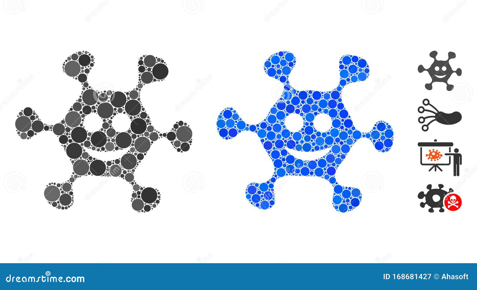 Happy Microbe Composition Icon of Circles Stock Image - Image of circle ...