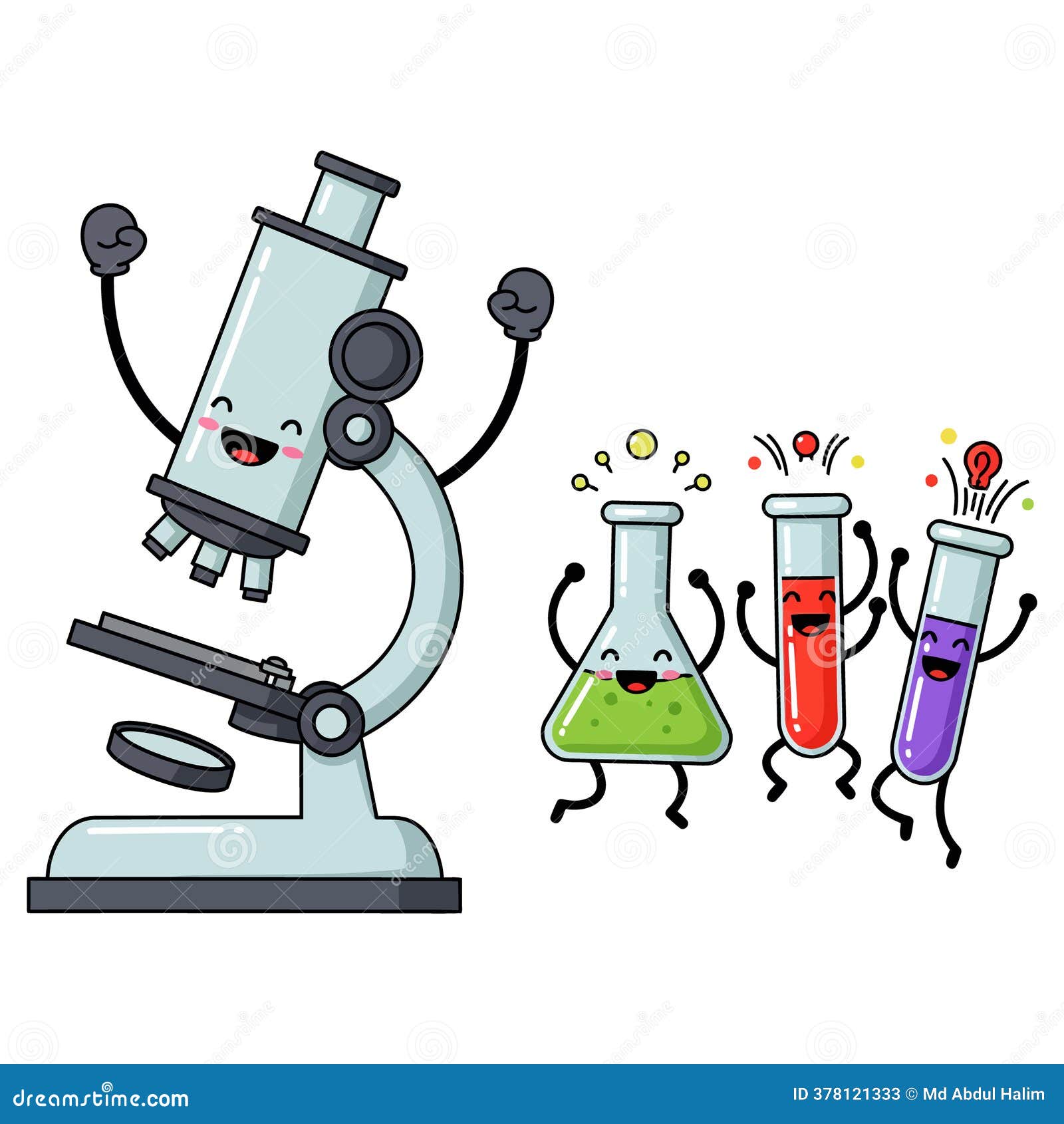 Funny Man With Microscope. Royalty-Free Illustration | CartoonDealer ...