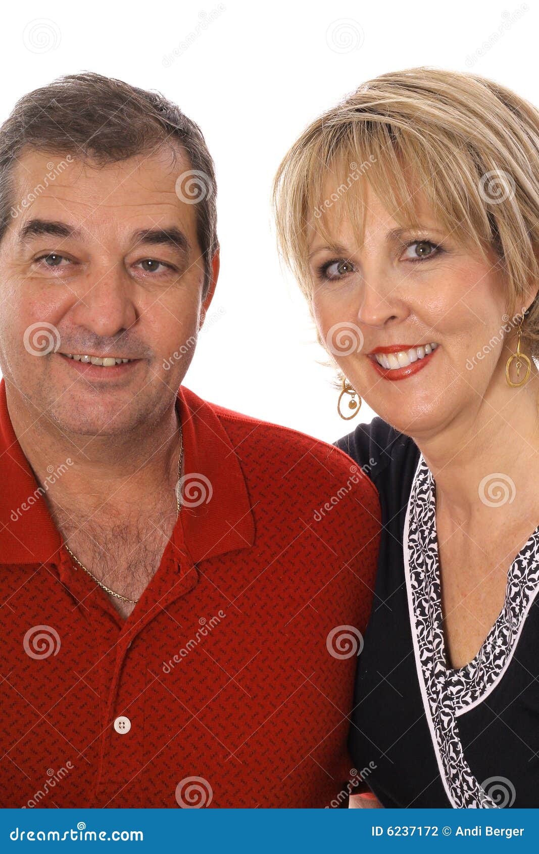 Happy Middle Age Couple on White Stock Photo - Image of grandmother ...