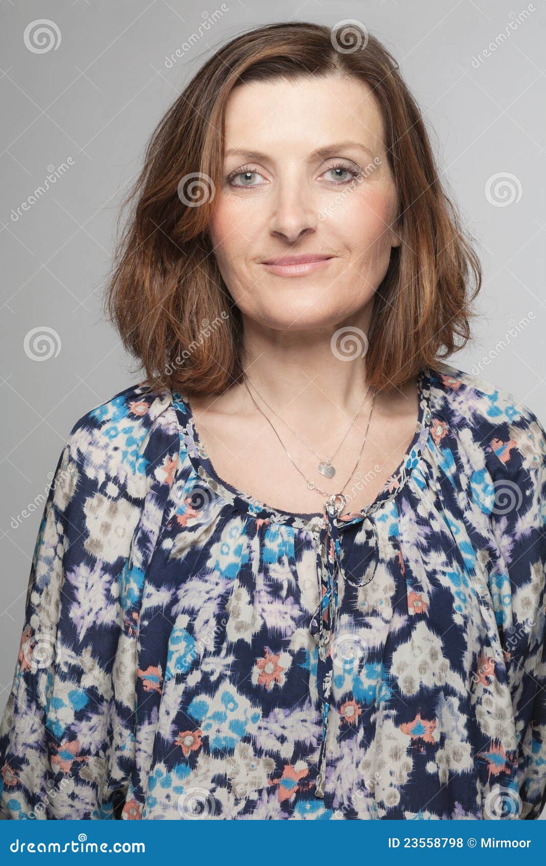 Happy Middle Age Woman Posing in Studio. Stock Photo - Image of ...