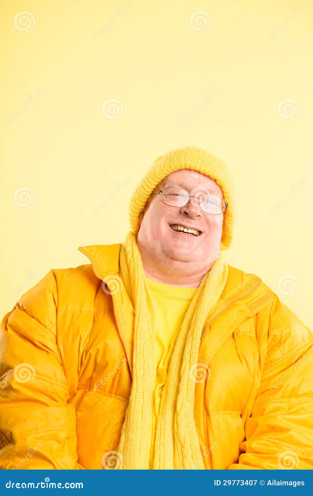 Funny Man Portrait Real People High Definition Yellow Background Stock ...