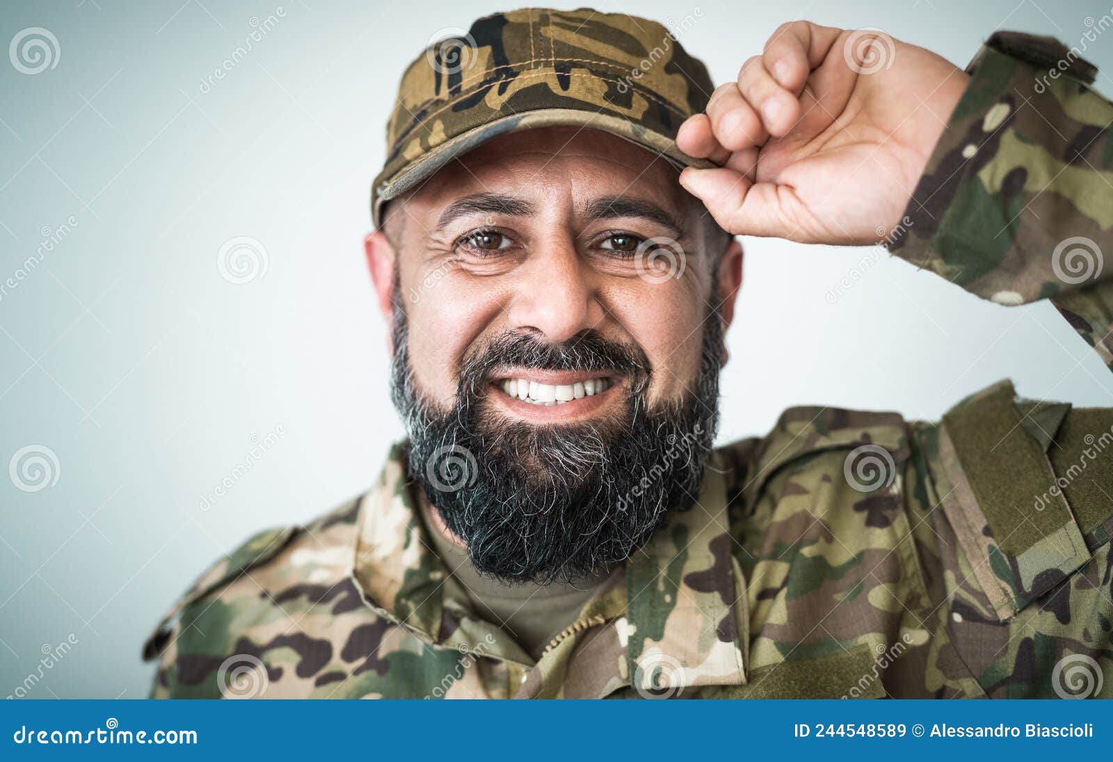 Happy Military Soldier Portrait Stock Image - Image of freedom, officer ...