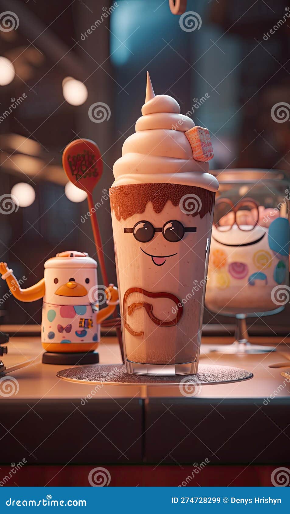 Happy Milkshake Cartoon Character Stock Illustration - Illustration of ...