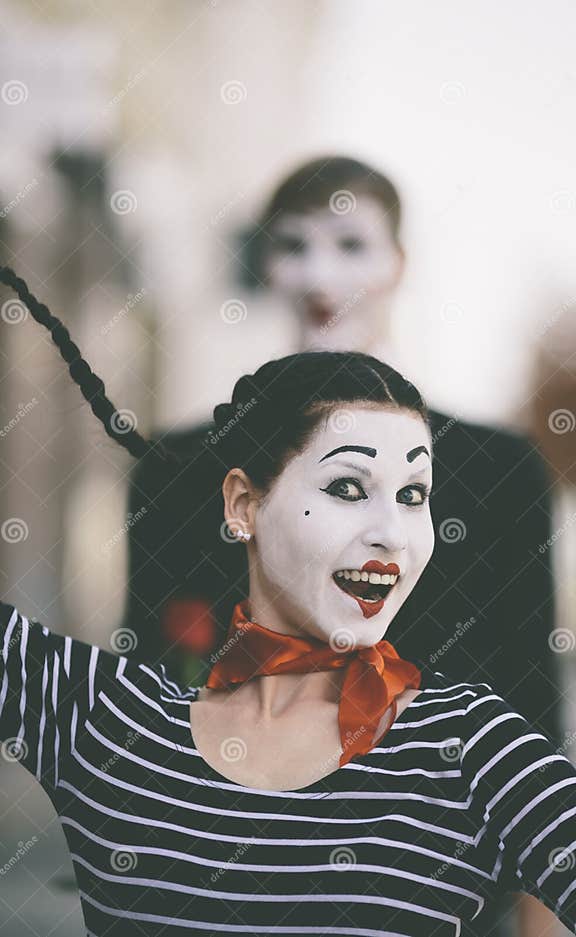 Happy mime stock photo. Image of caucasian, people, rose - 37196484