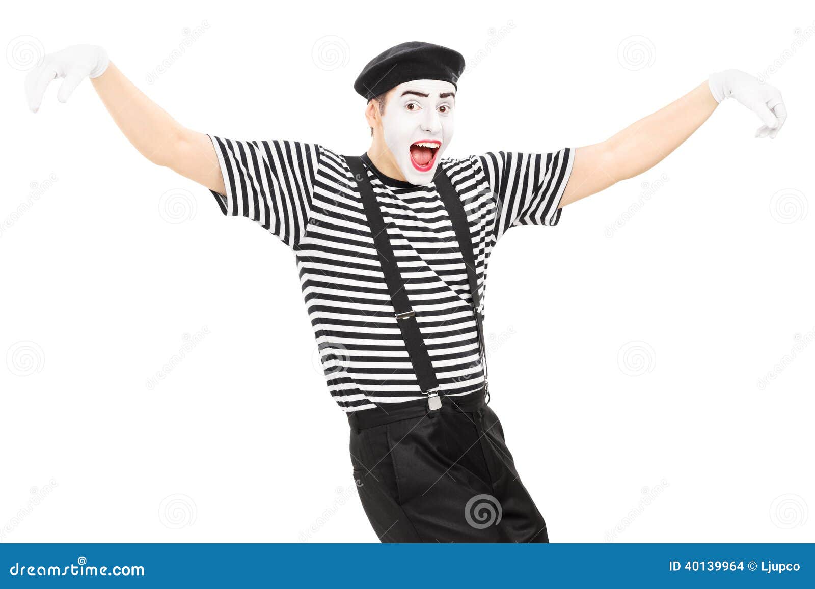 Happy mime artist dancing stock photo. Image of joyful - 40139964