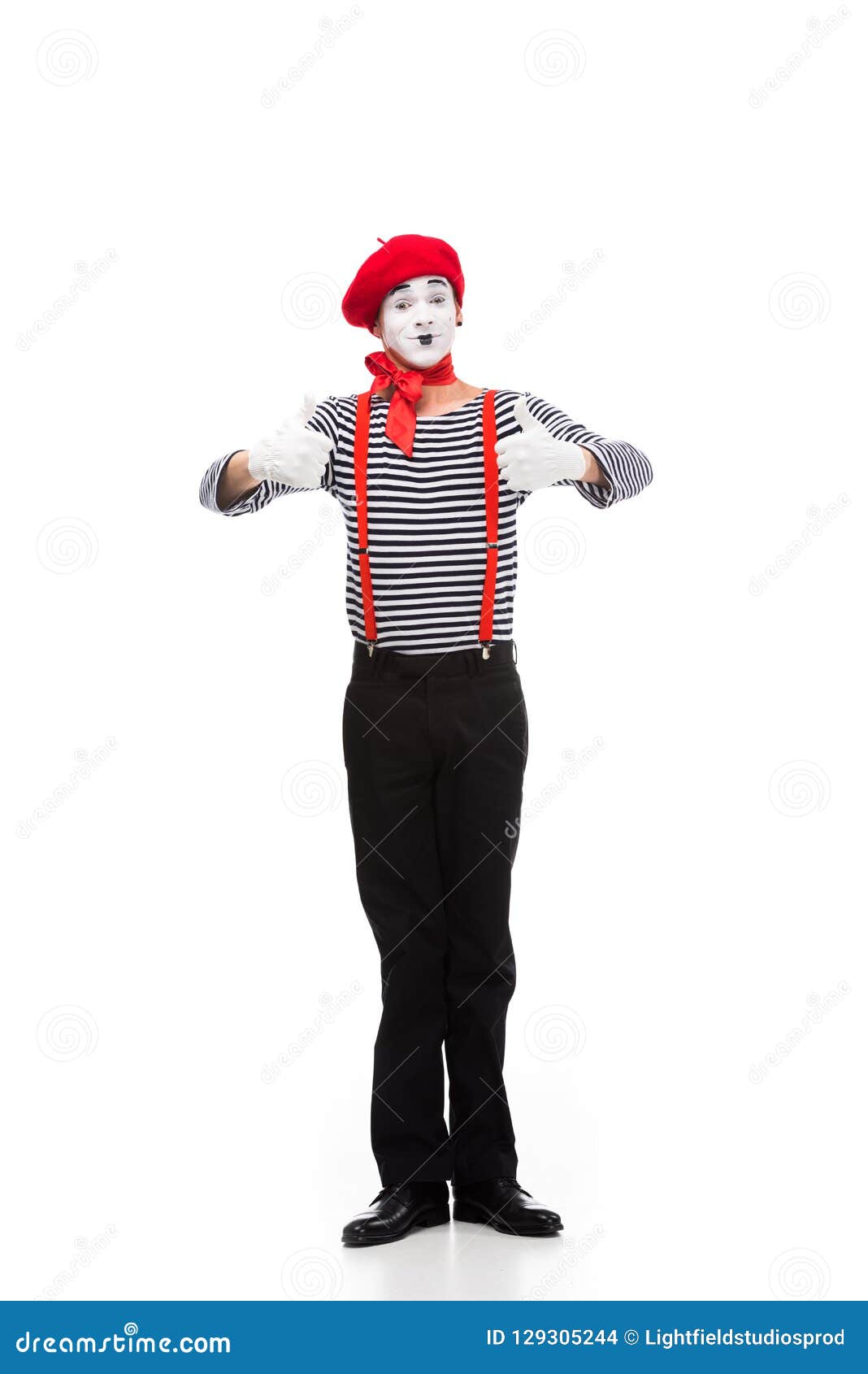 Happy Mime Showing Thumbs Up Stock Photo - Image of parody, mime: 129305244