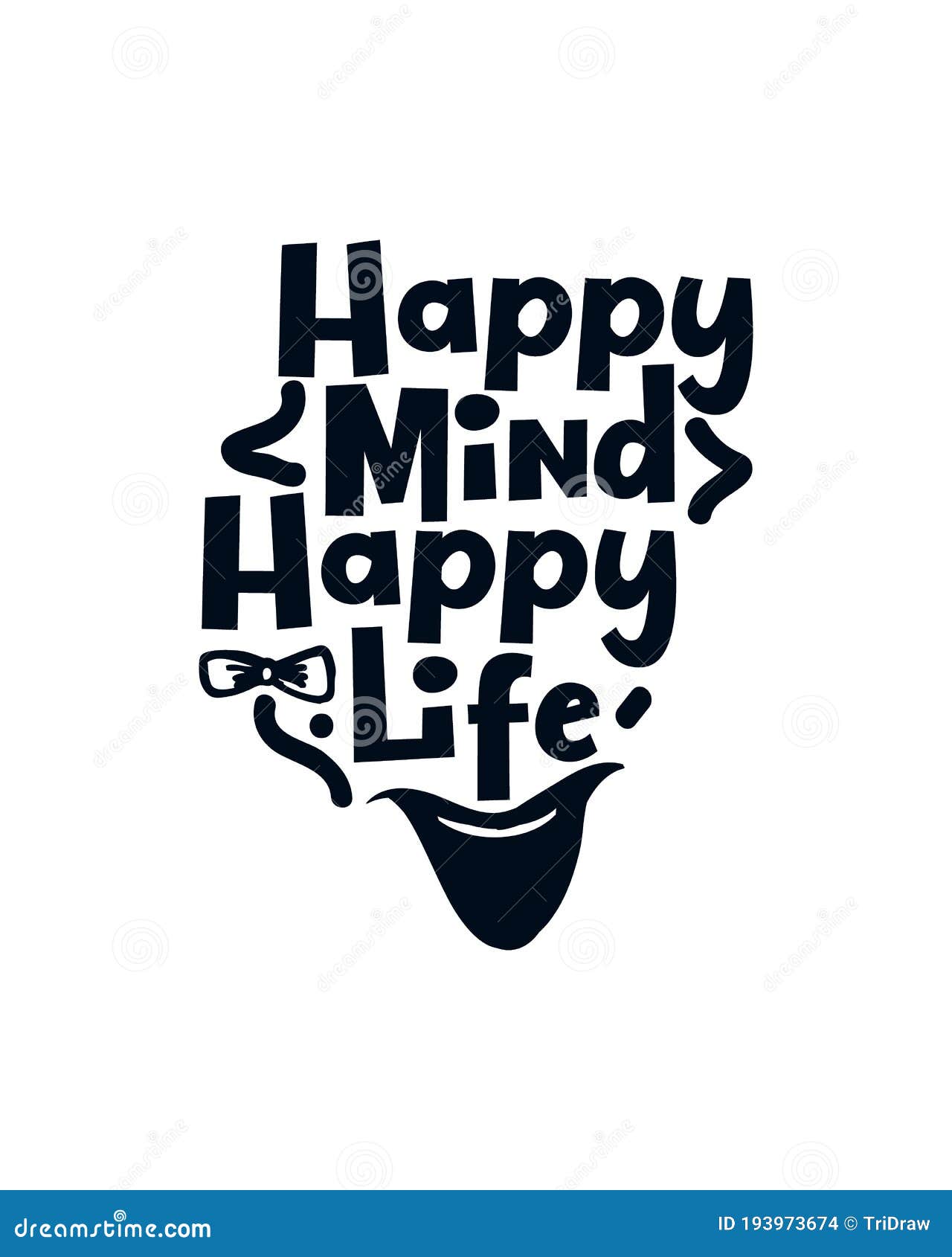 Happy mind happy life stock vector. Illustration of poster - 193973674