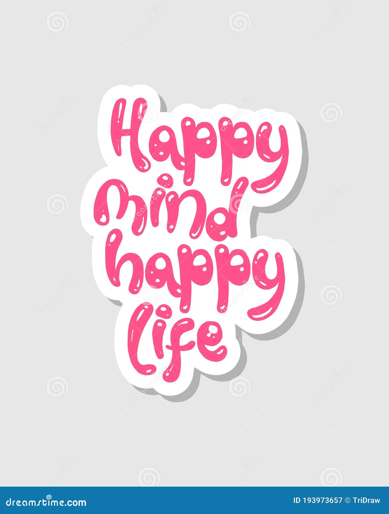 Happy mind happy life stock vector. Illustration of artistic - 193973657