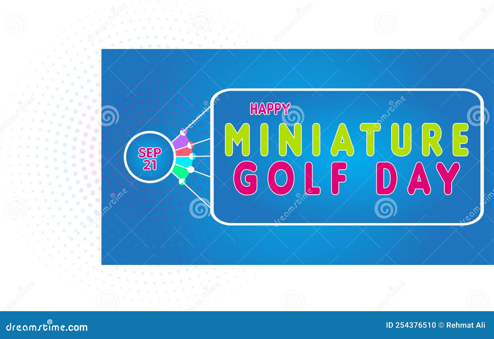 Happy Miniature Golf Day, September 21. Calendar of September Text ...