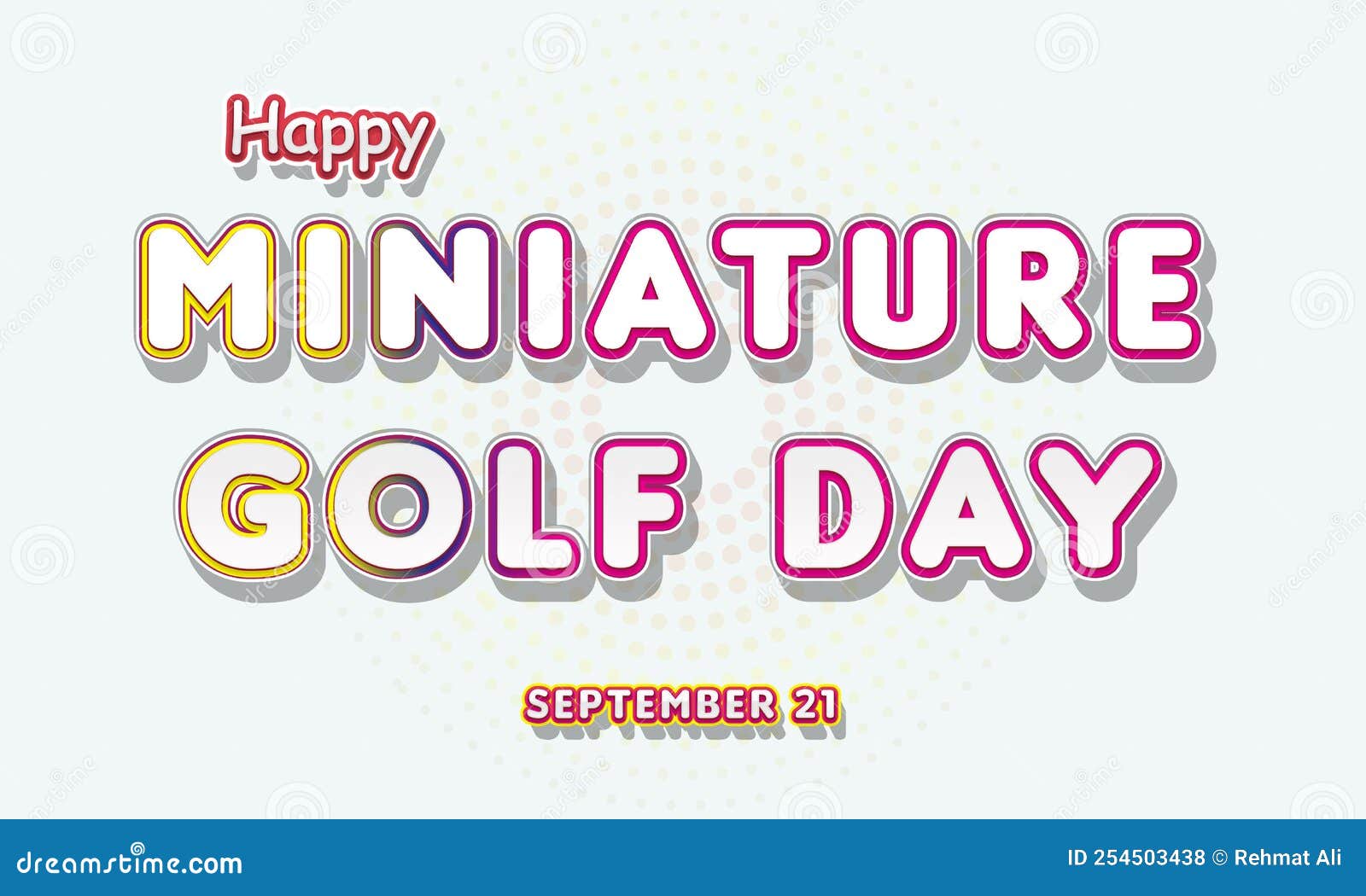 Happy Miniature Golf Day, September 21. Calendar of September Text ...