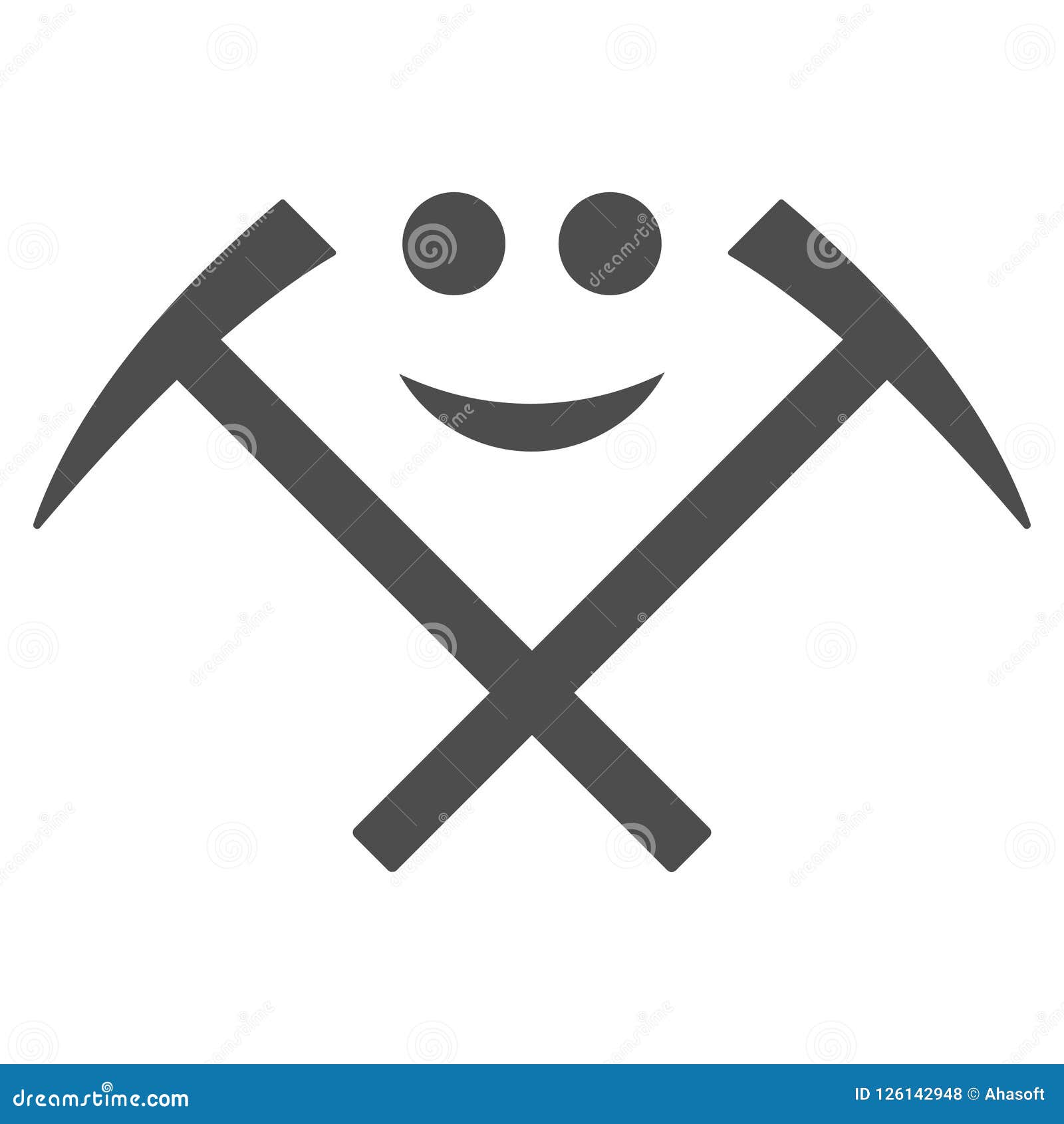 Happy Mining Hammers Flat Icon Stock Vector - Illustration of facial ...