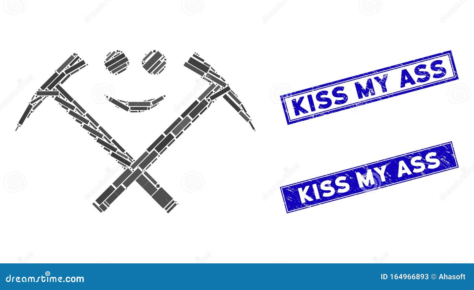 Happy Mining Hammers Mosaic and Scratched Rectangle Stamps Stock ...