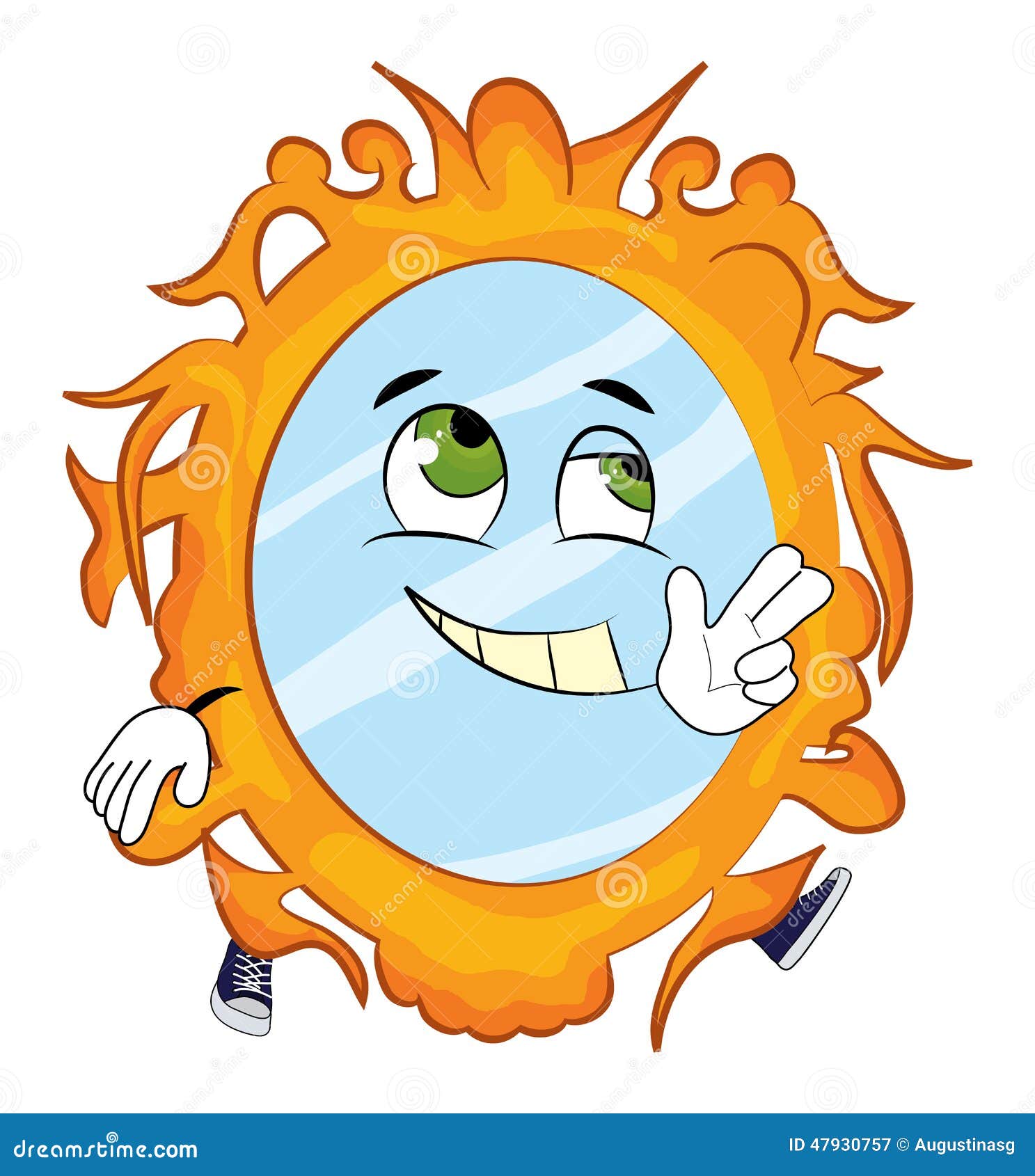 Happy Mirror Cartoon Stock Illustration - Image: 47930757