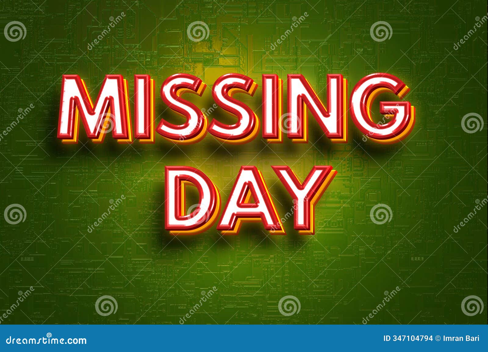Happy Missing Day with 3d Text Effects, Stock Illustration ...