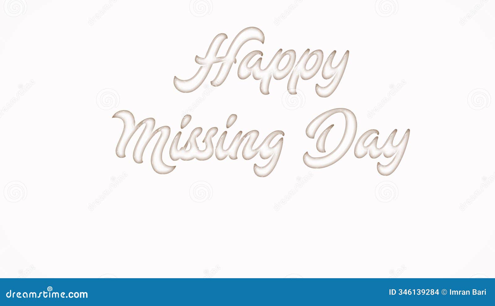 Happy Missing Day with Plastic Style Text Effect on White Background ...