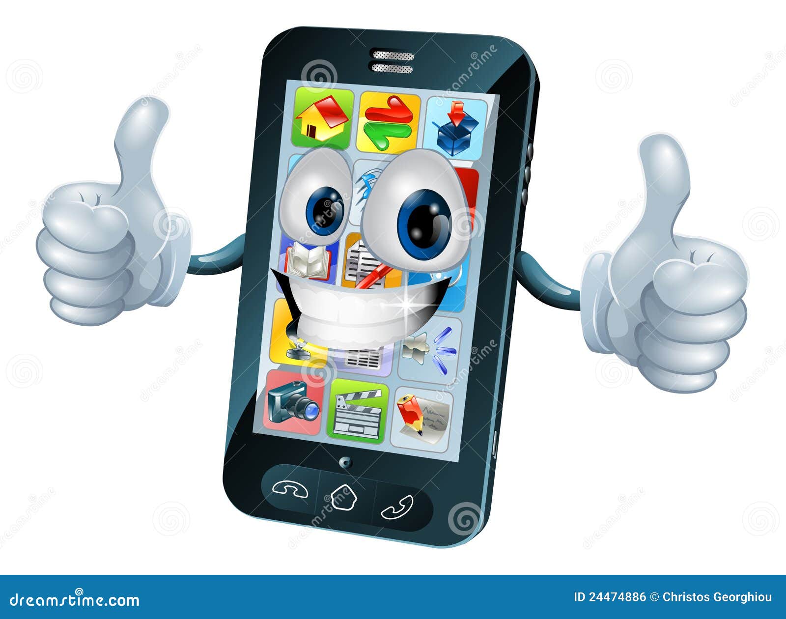 Happy Mobile Phone Mascot Character Stock Vector - Illustration of ... Happy Mobile Phone Mascot Character Stock Vector - Illustration of ...