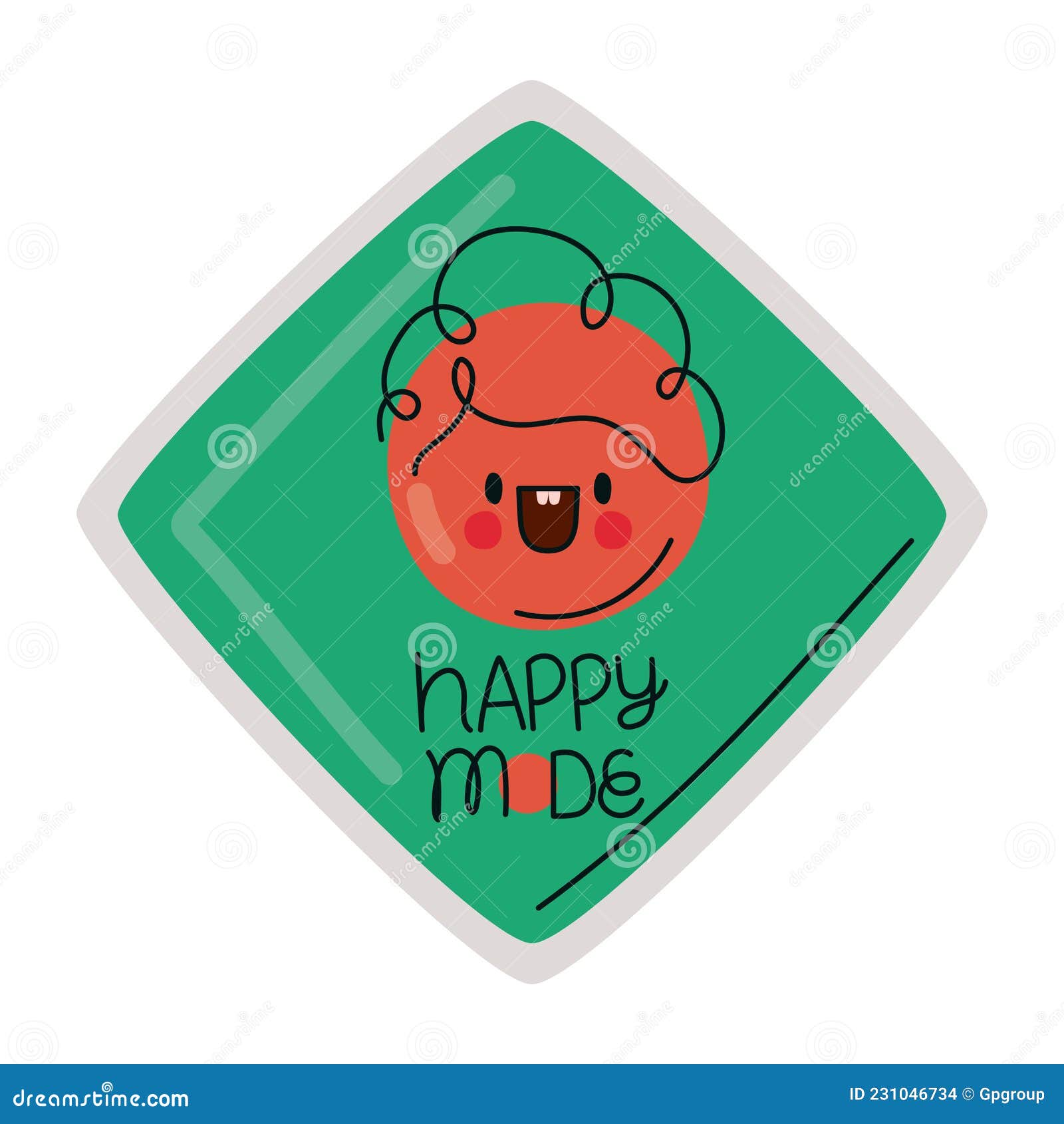 Happy mode sticker stock vector. Illustration of emoji - 231046734