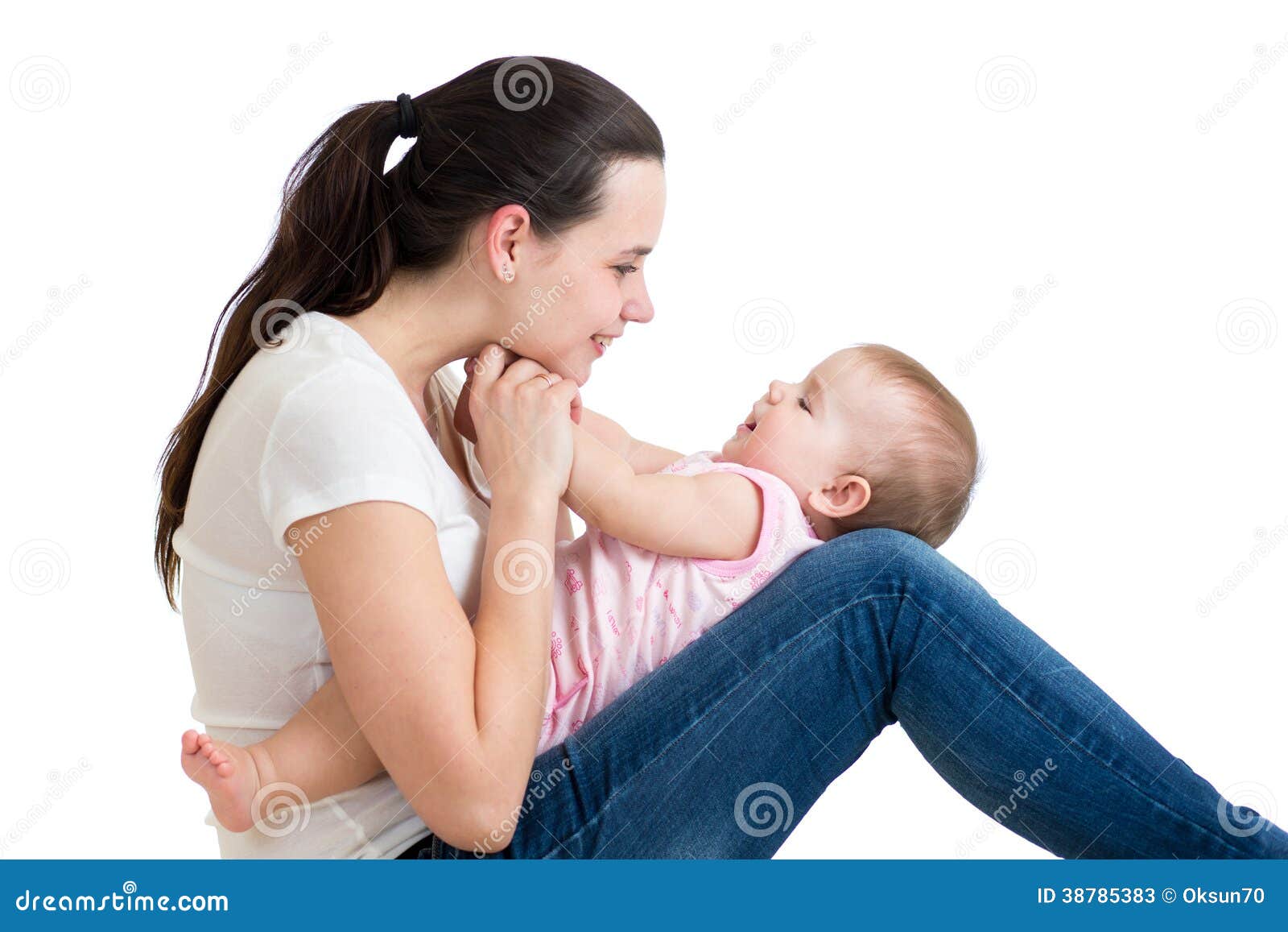 Happy mom with her baby stock image. Image of little - 38785383