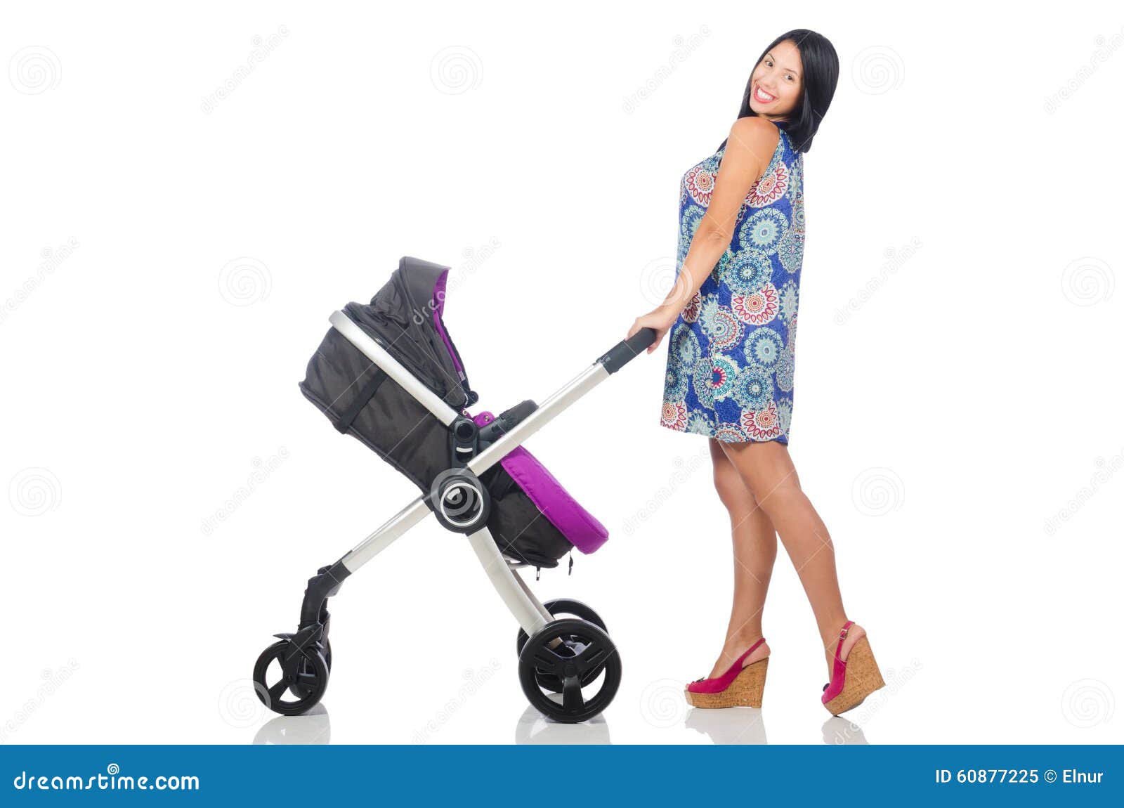 The Happy Mom with Her Baby in Pram Stock Image - Image of parenthood ...