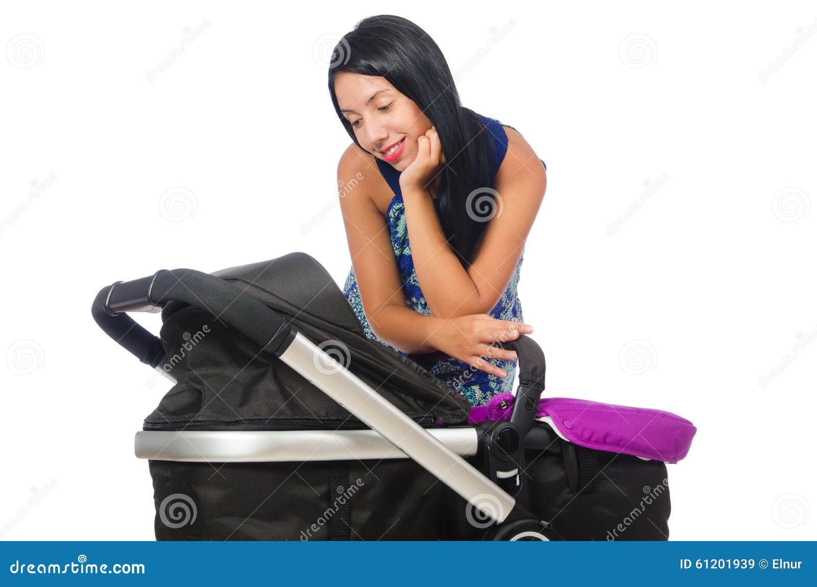 The Happy Mom with Her Baby in Pram Stock Image - Image of mother ...