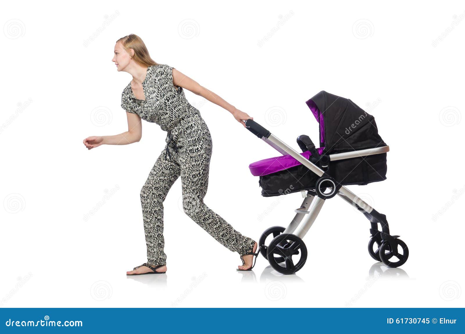 The Happy Mom with Her Baby in Pram Stock Image - Image of birth ...