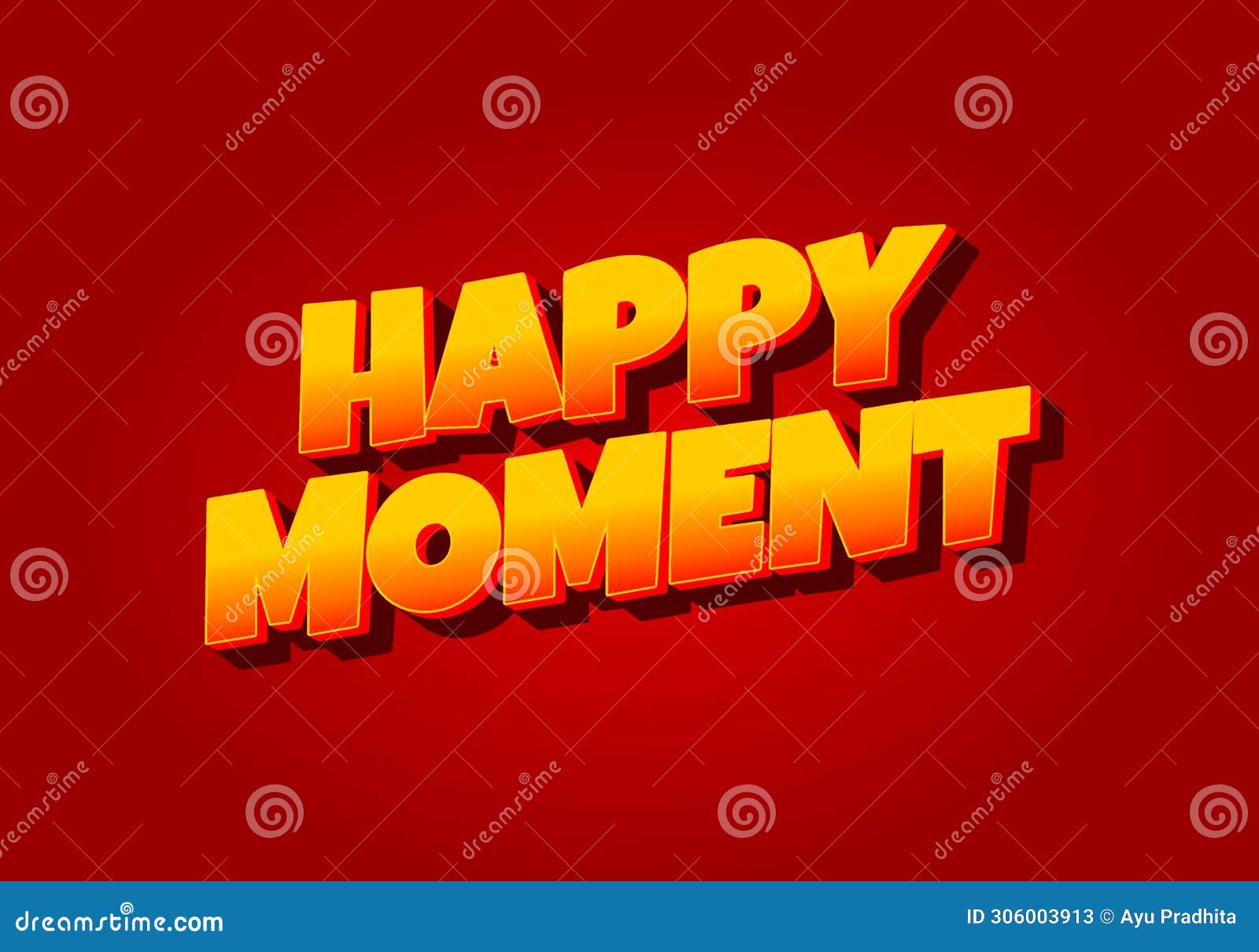 Happy Moment. Text Effect in 3D Style with Eye Catching Color Stock ...