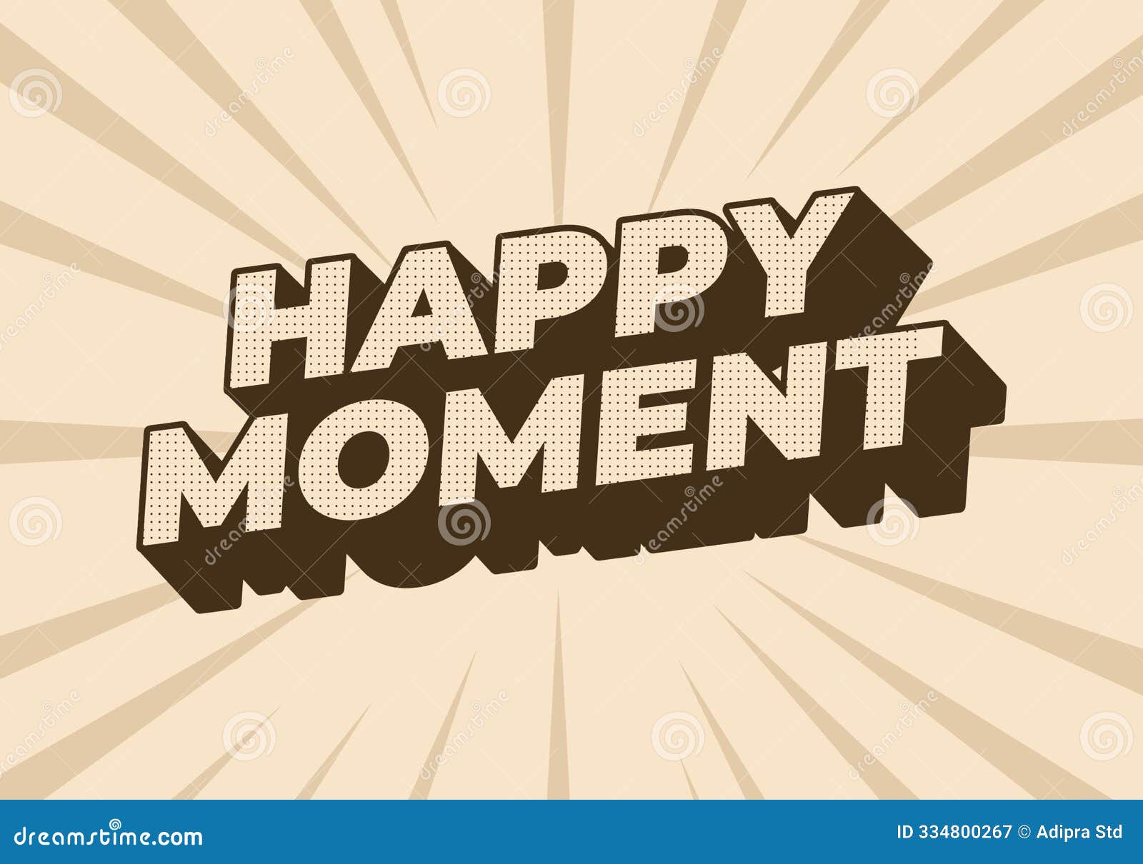 Happy Moment. Text Effect in 3D Style with Modern Colors Stock ...