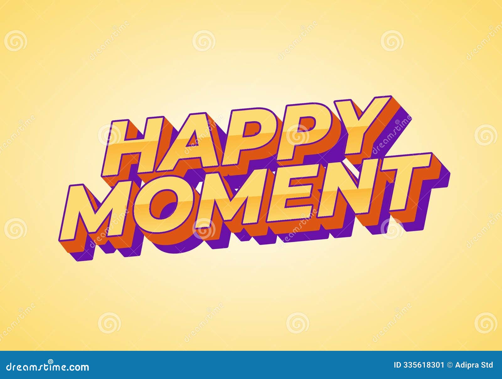 Happy Moment. Text Effect in 3D Style with Modern Colors Stock Vector ...