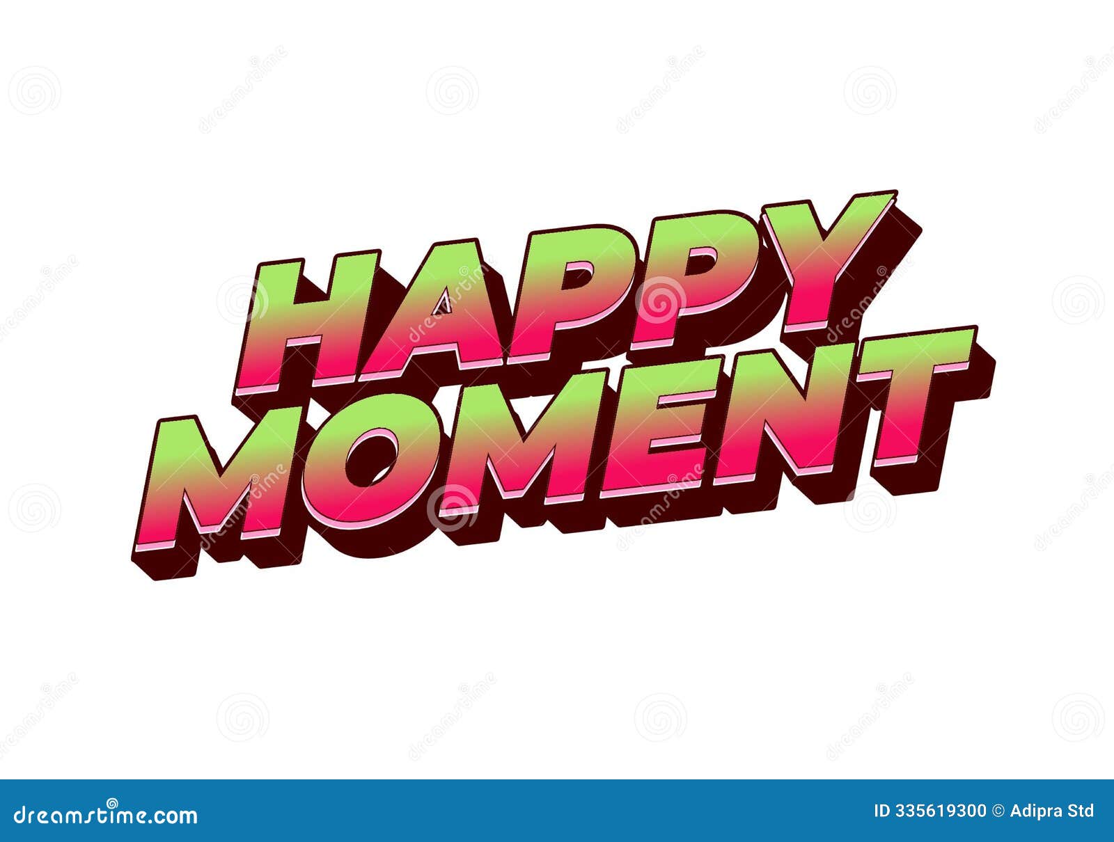 Happy Moment. Text Effect in 3D Style with Modern Colors Stock Vector ...