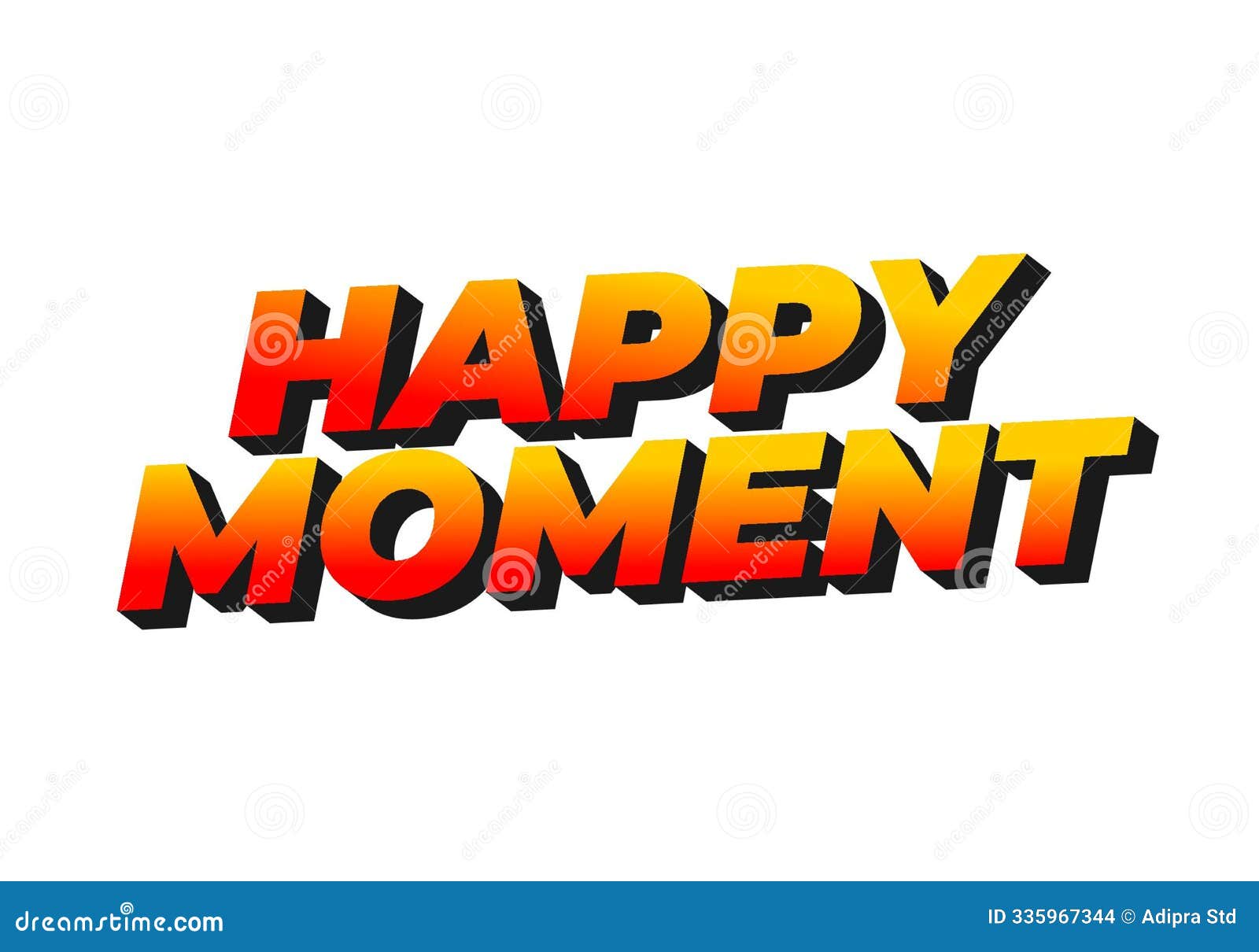 Happy Moment. Text Effect in 3D Style with Modern Colors Stock ...