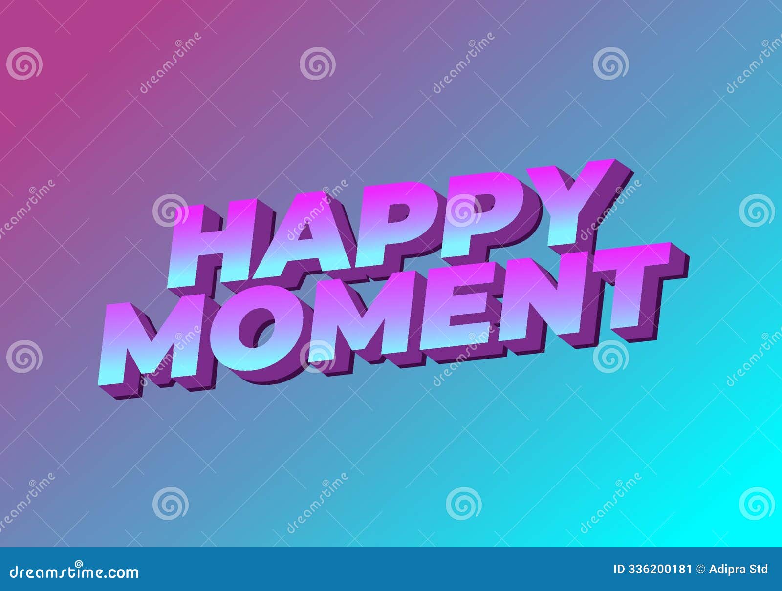 Happy Moment. Text Effect in 3D Style with Modern Colors Stock ...