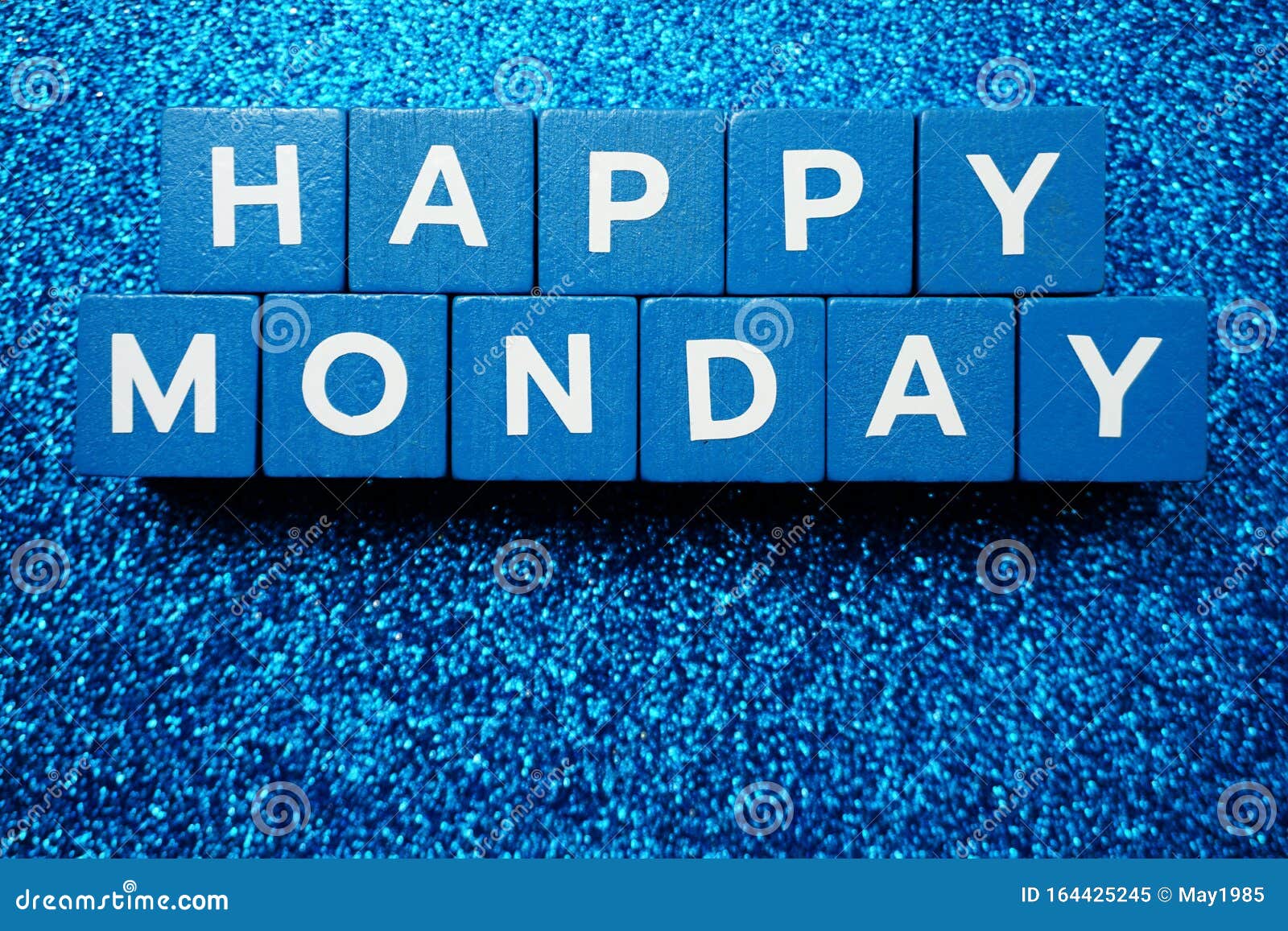 Happy Monday Alphabet Letter on Blue Glitter Background Stock Image ...