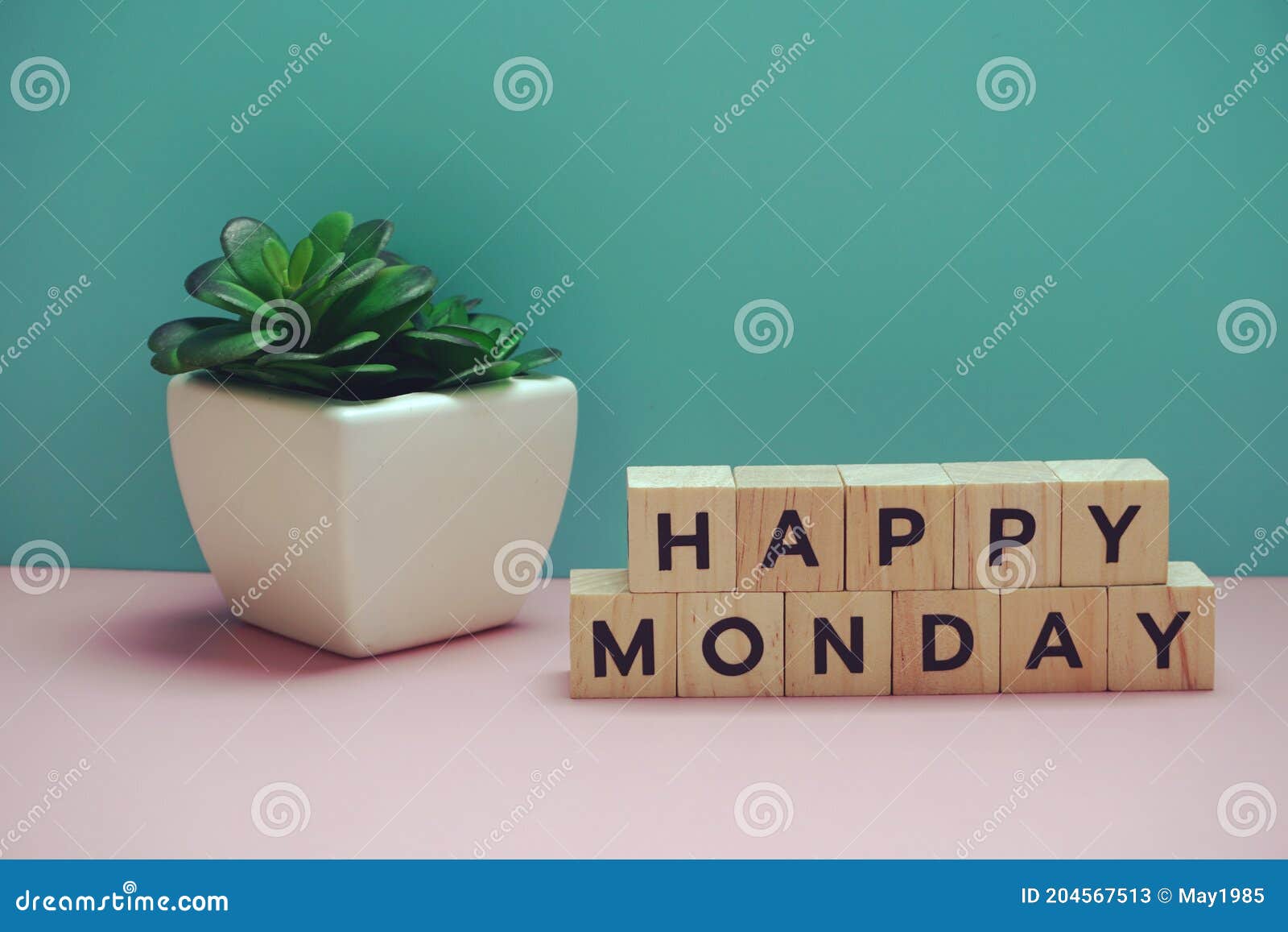 Happy Monday Alphabet Letter on Blue and Pink Background Stock Image ...