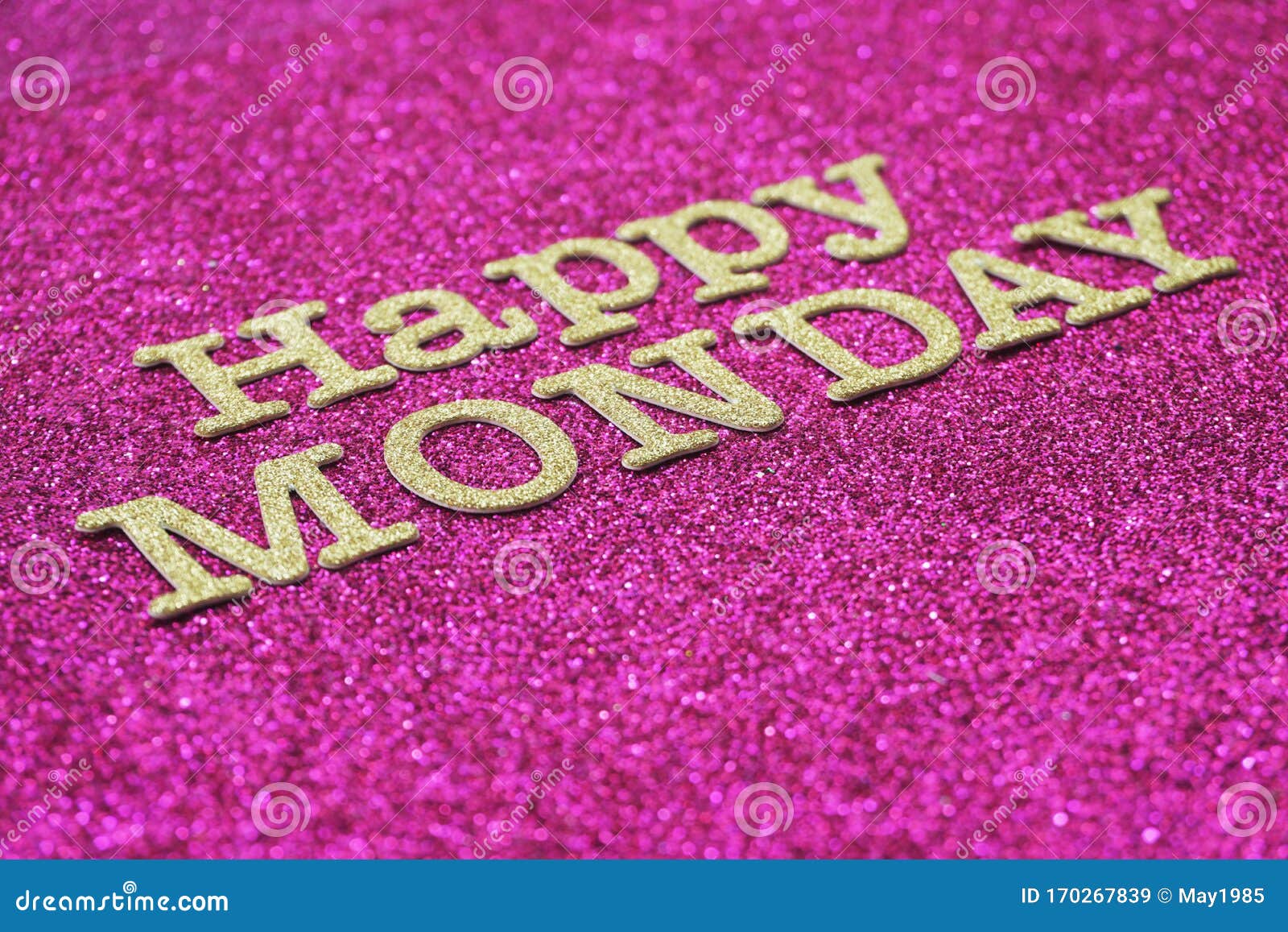 Happy Monday Alphabet Letter on Pink Glitter Background Stock Image ...