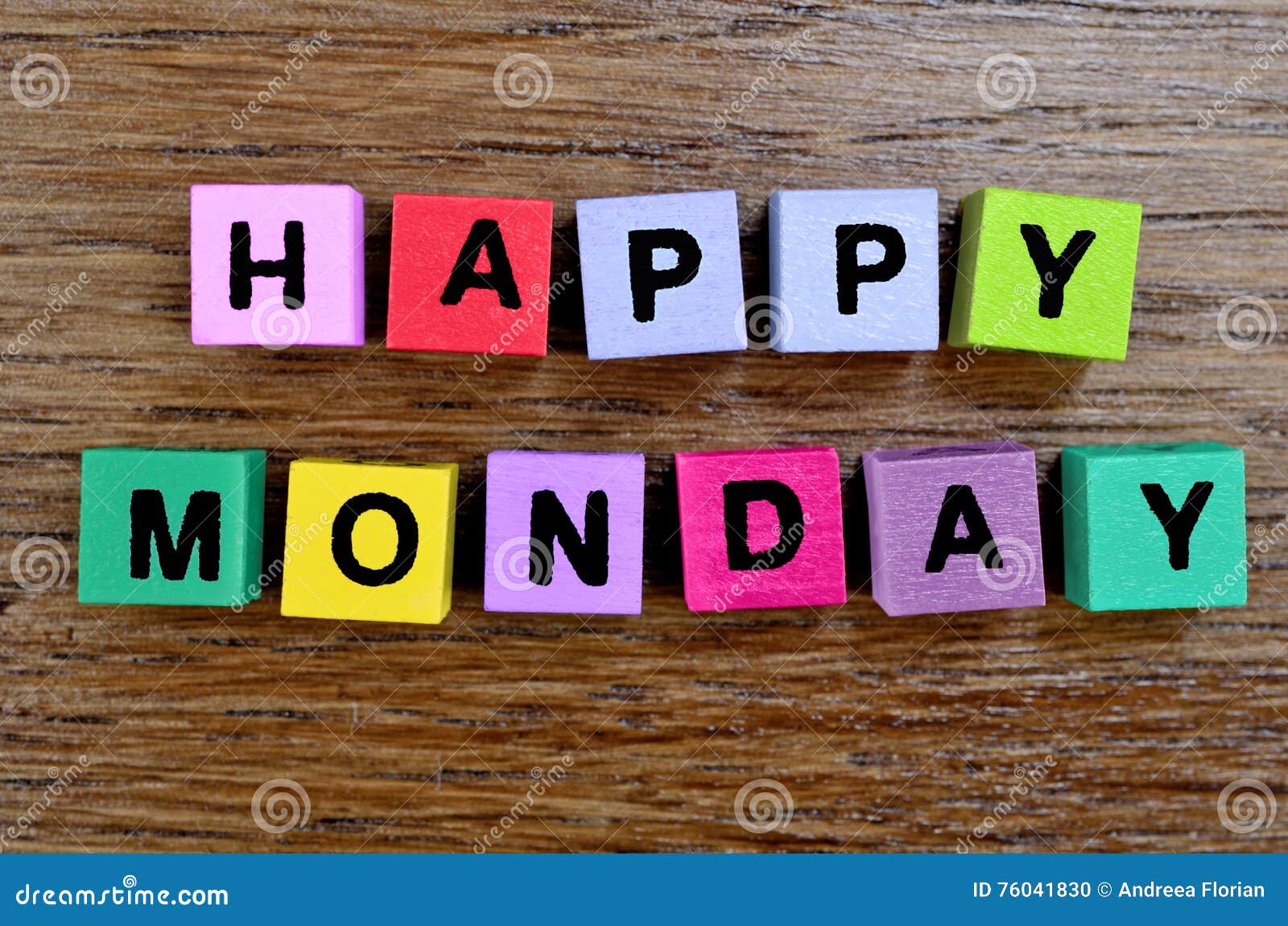 Happy Monday on table stock photo. Image of message, cube - 76041830