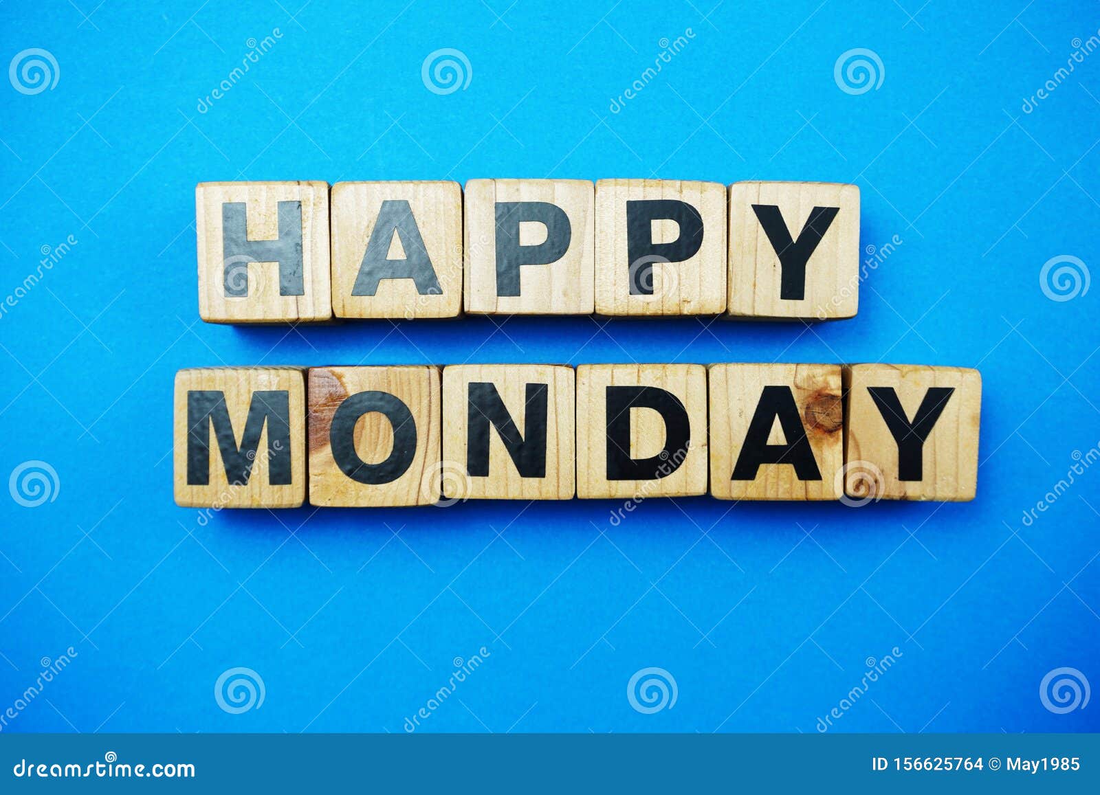 Happy Monday Text Alphabet Letter on Blue Background Stock Photo ...