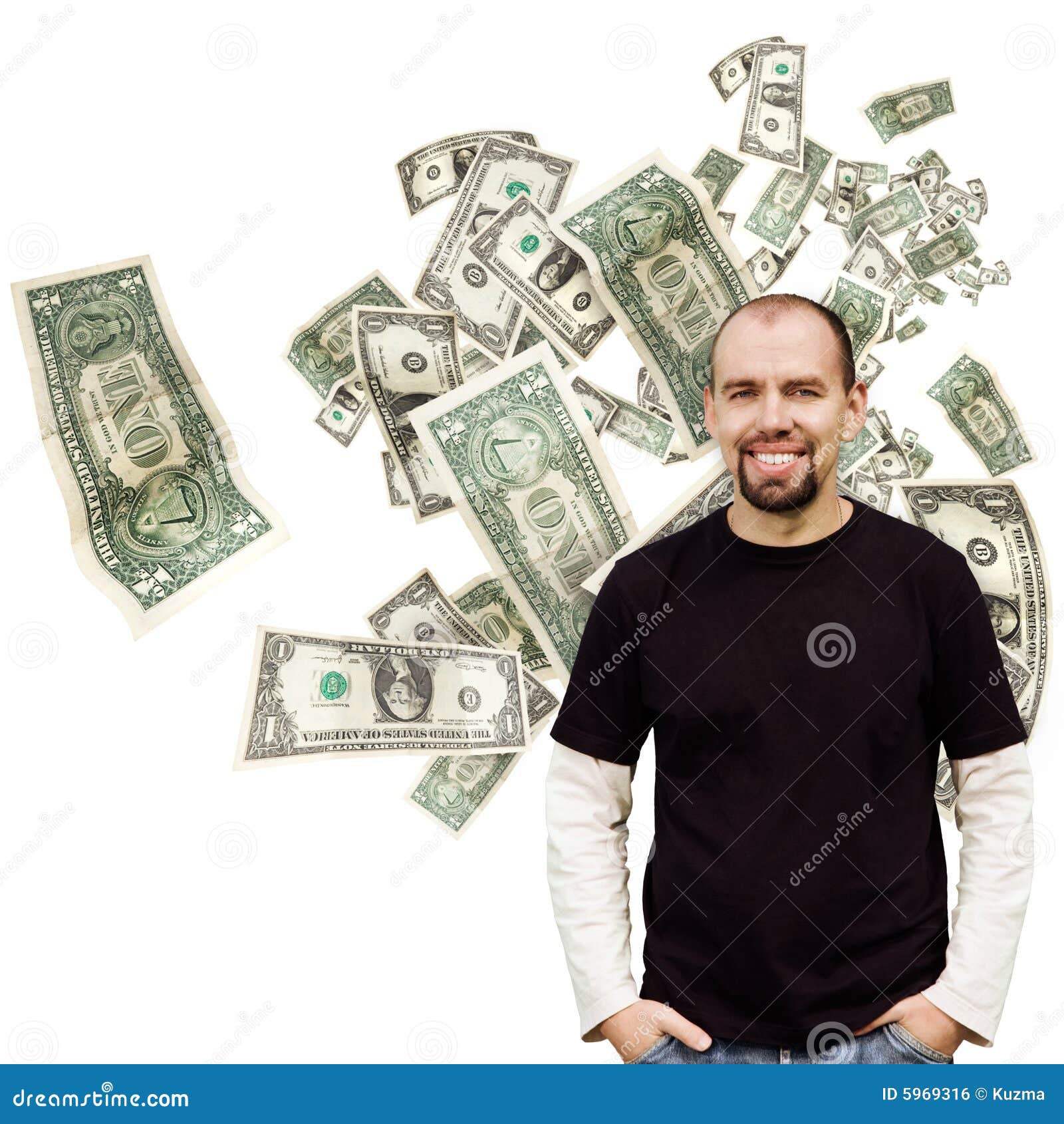 Happy money stock photo. Image of success, smile, person - 5969316