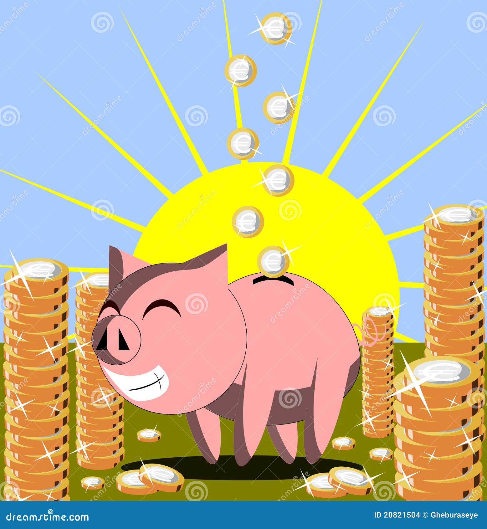 Happy Money box stock vector. Illustration of banking - 20821504