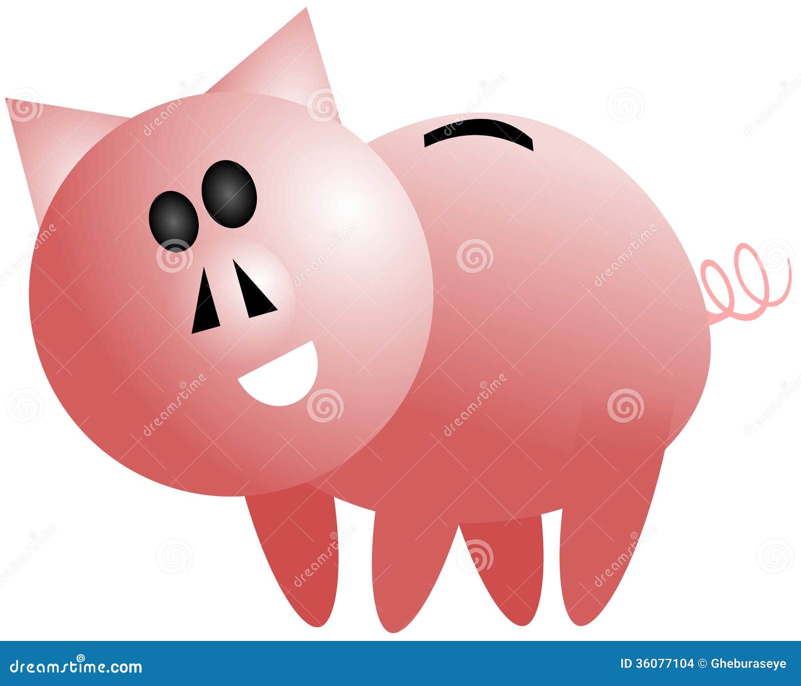 Nice Happy Money Box Isolated Stock Illustration - Illustration of ...