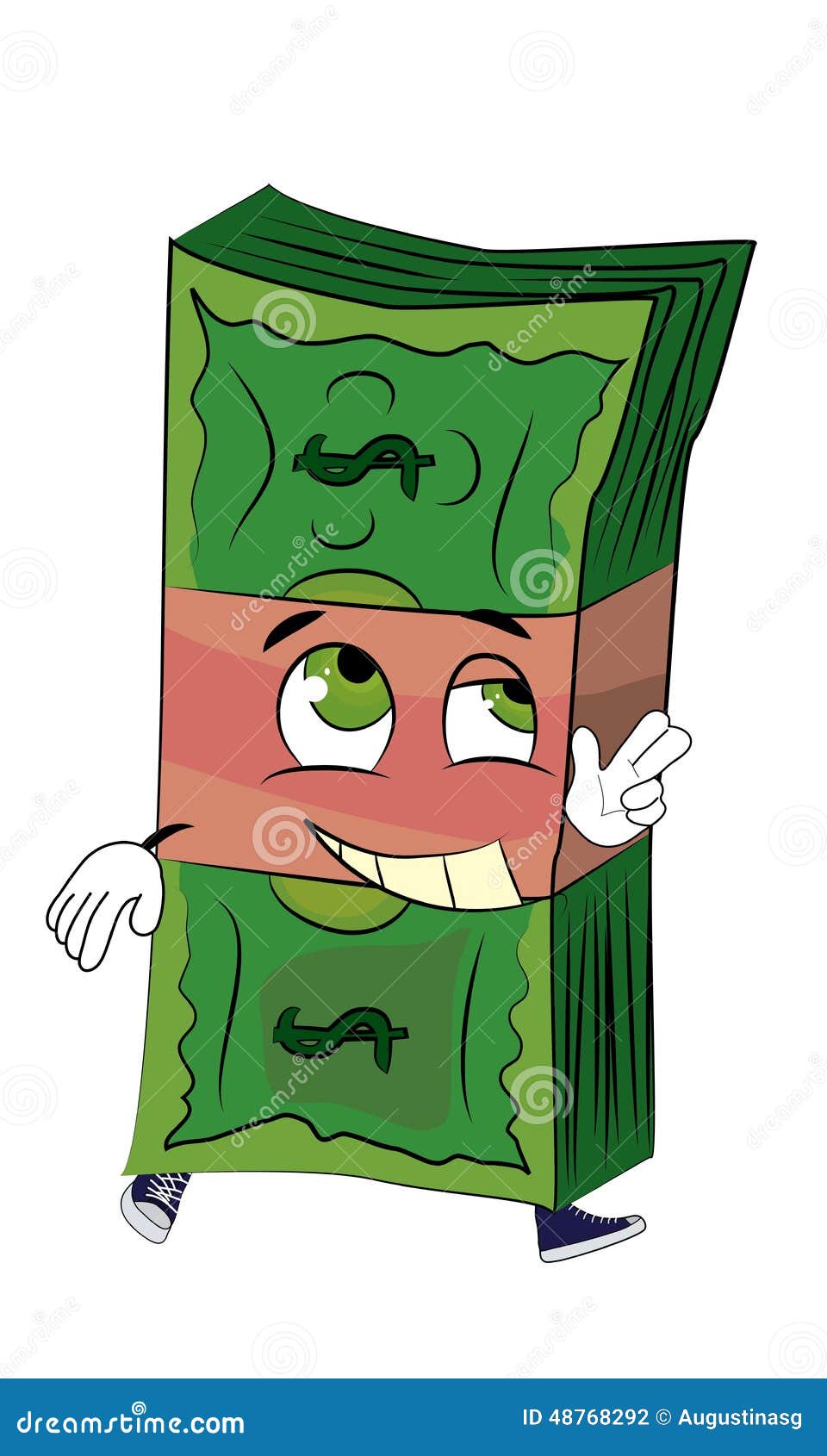 Happy money cartoon stock illustration. Illustration of happiness ...