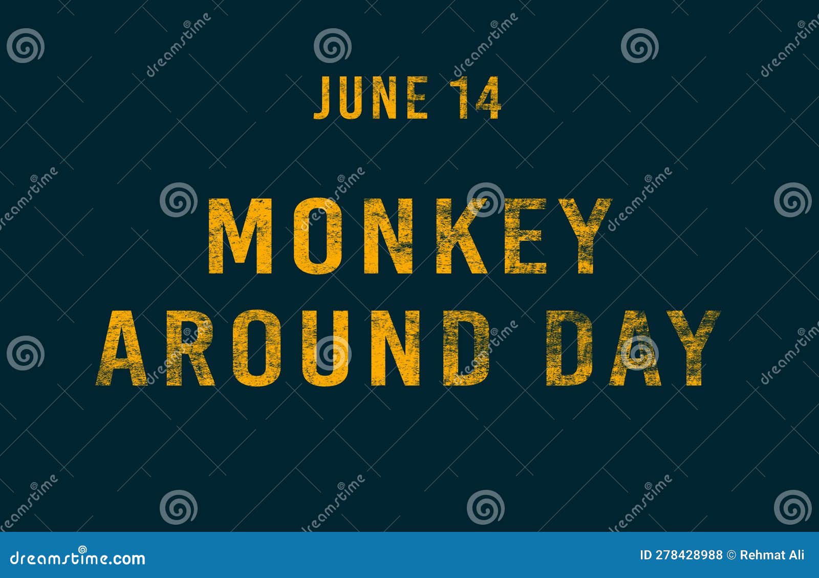 Happy Monkey Around Day, June 14. Calendar of June Text Effect, Design ...