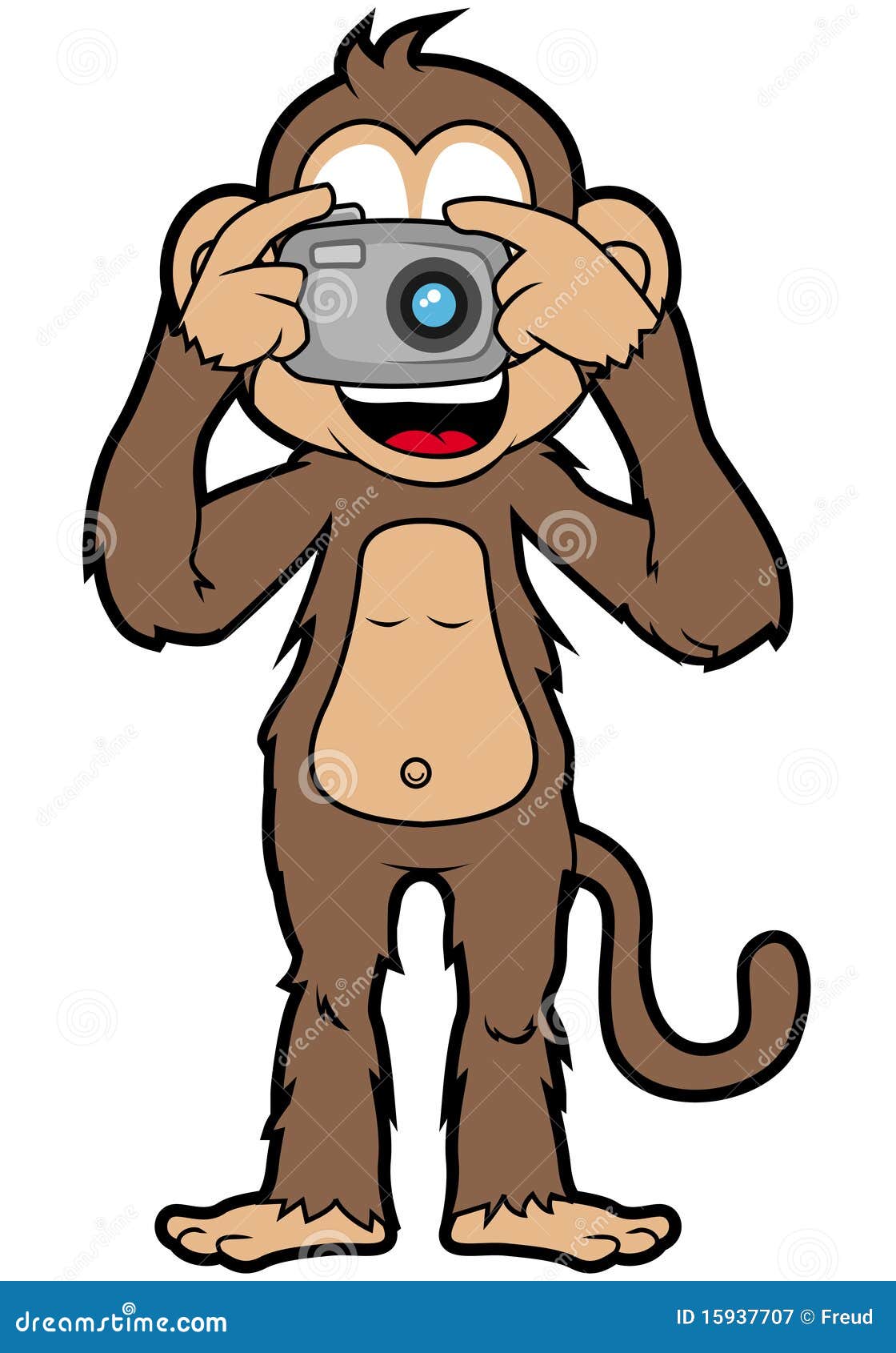 Monkey With Camera Cartoon Vector | CartoonDealer.com #36068119