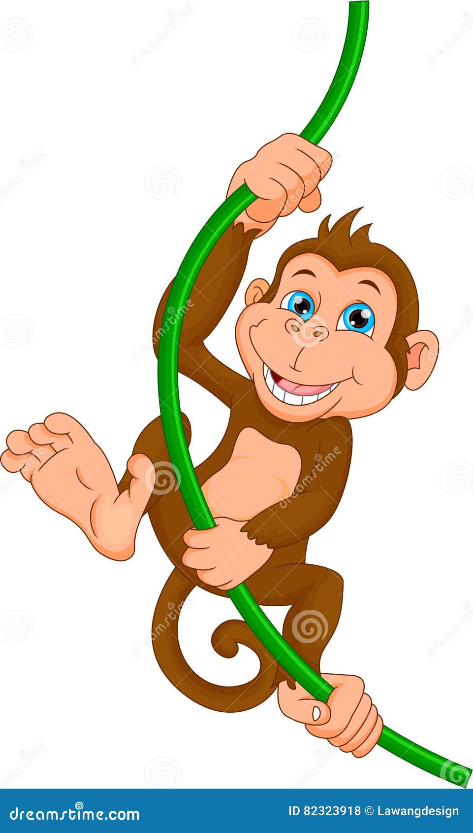 Happy monkey cartoon stock vector. Illustration of gesture - 82323918