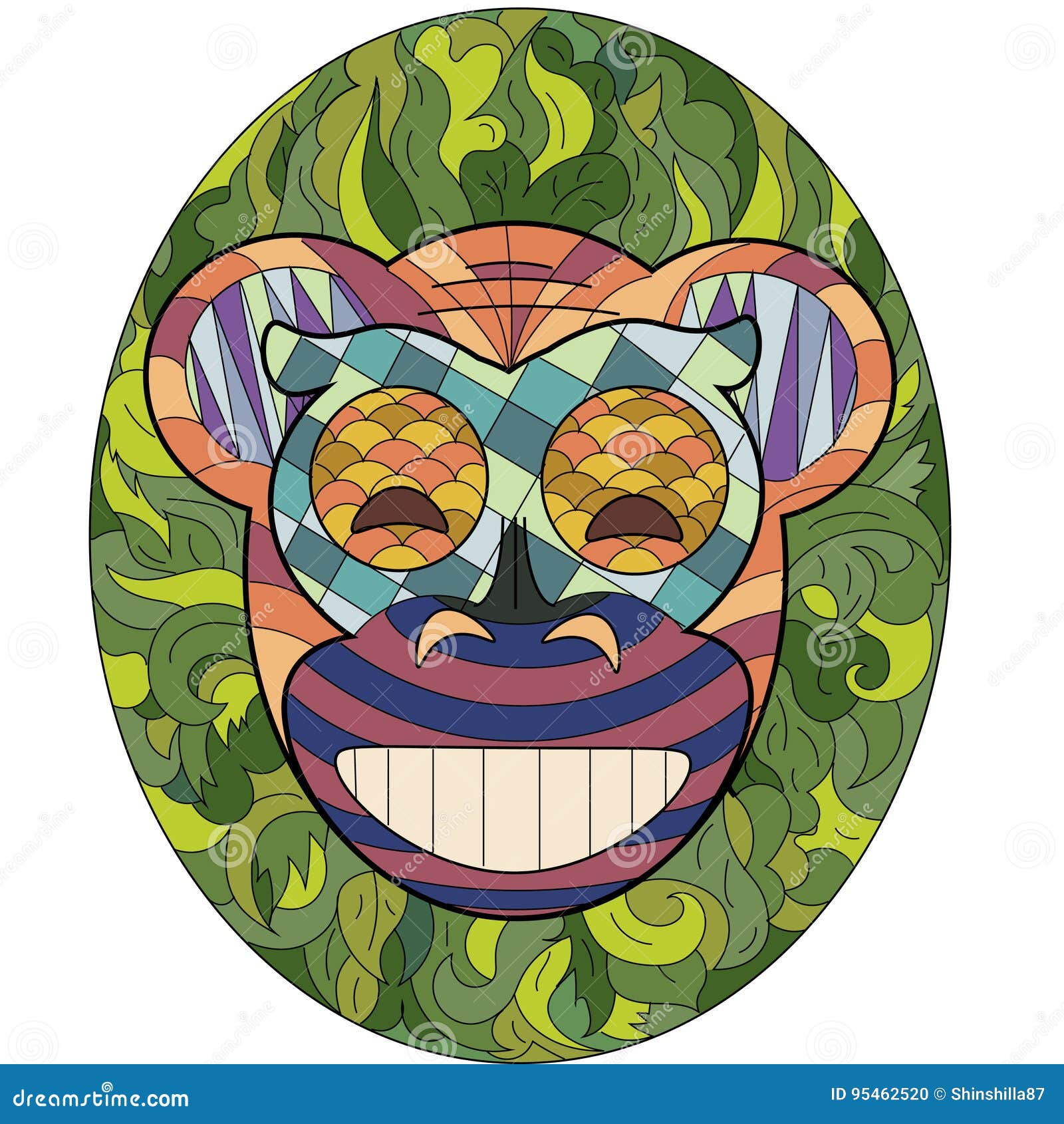 Monkey Mask For Festivities Cartoon Vector | CartoonDealer.com #87583449