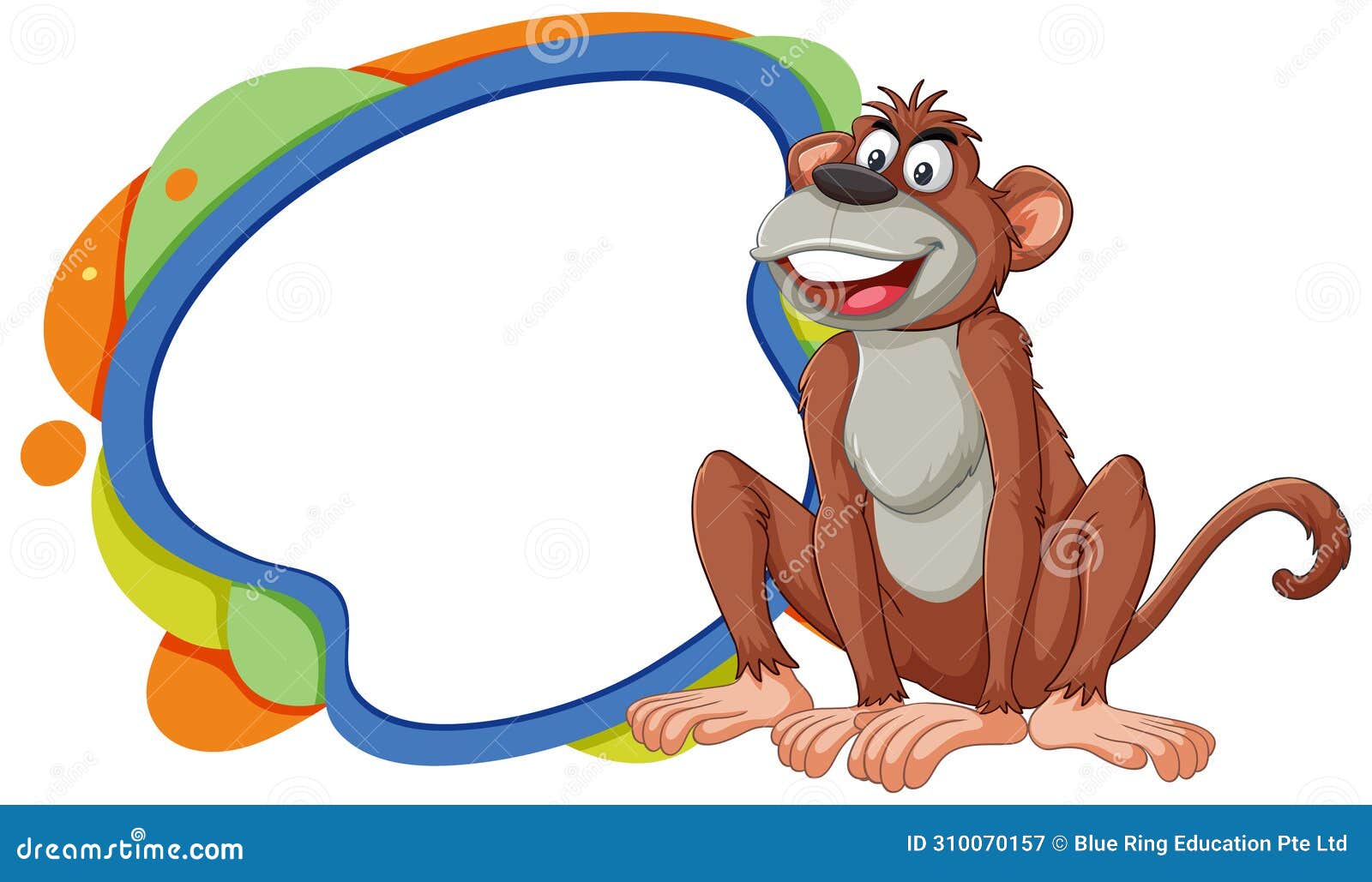 A Happy Monkey with a Speech Bubble Stock Vector - Illustration of ...