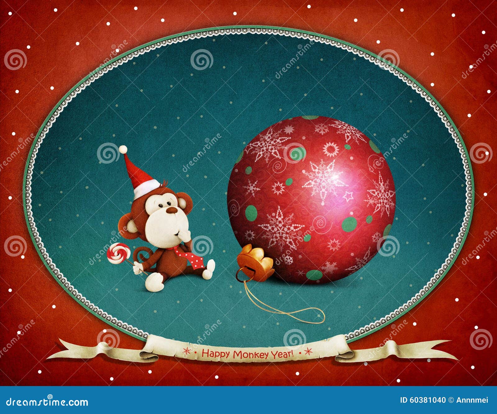 Happy Monkey Year stock illustration. Illustration of pattern - 60381040