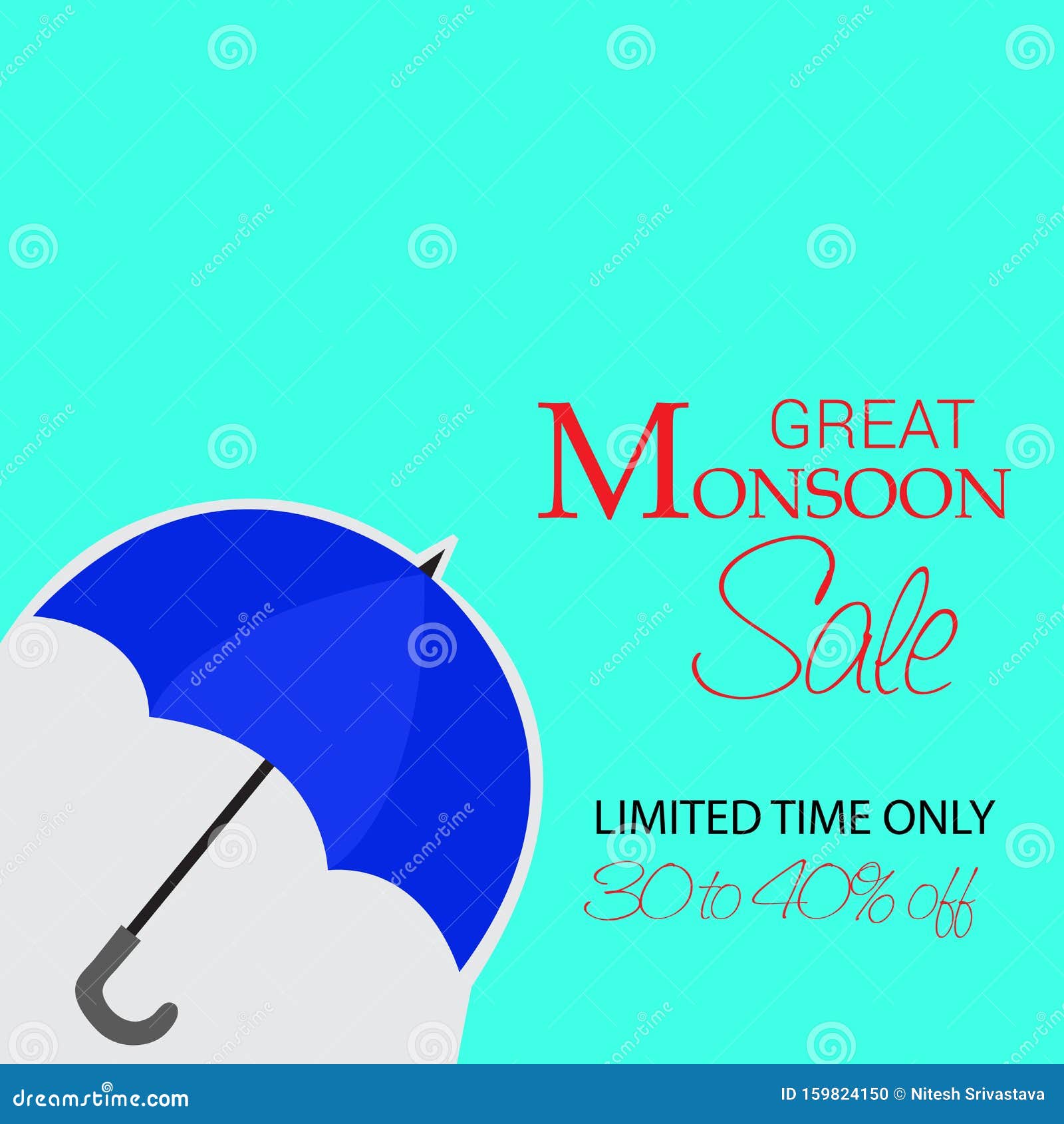 Happy Monsoon. stock illustration. Illustration of cloud - 159824150