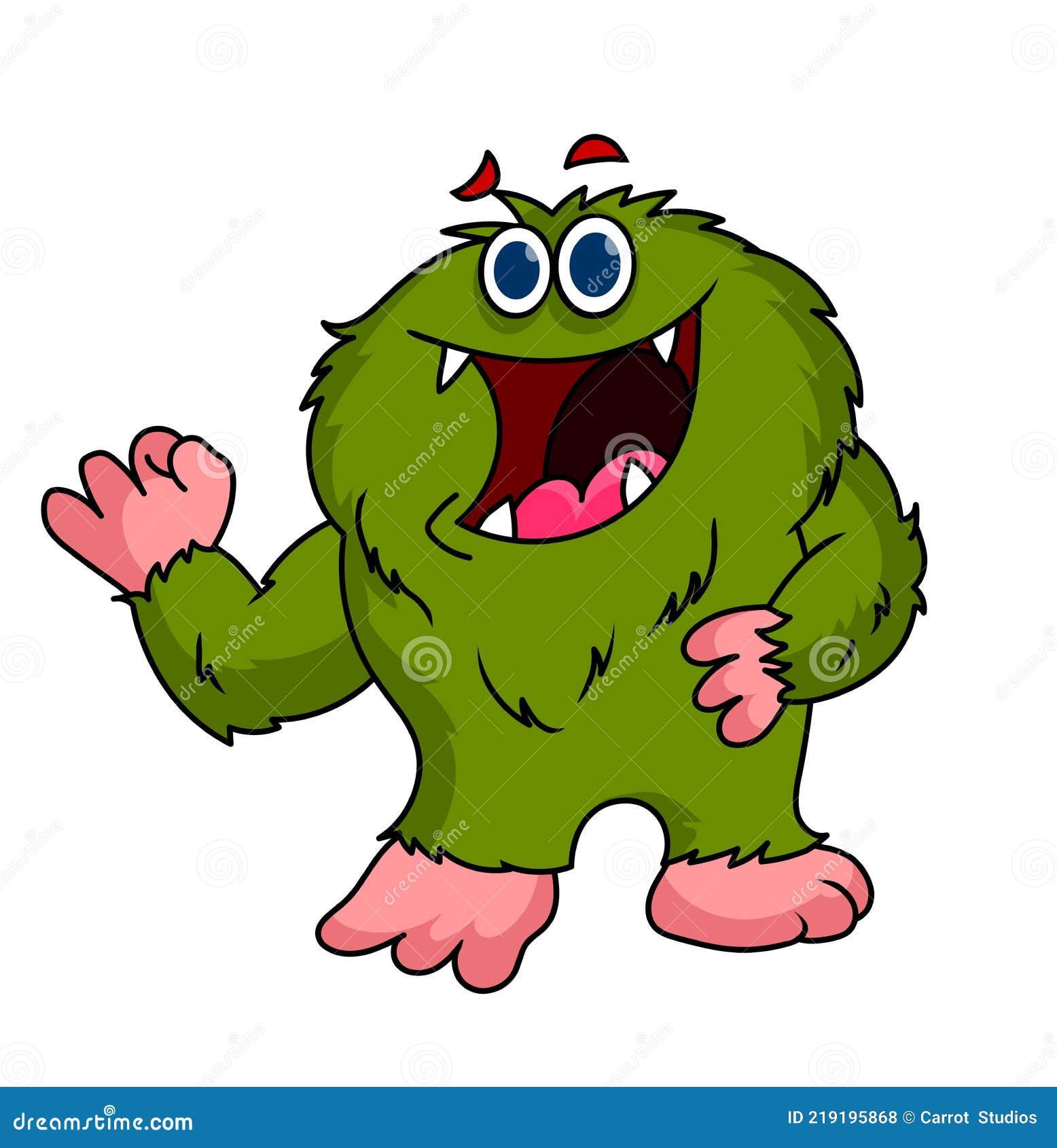 Happy Monster Cartoon Illustration Stock Illustration - Illustration of ...